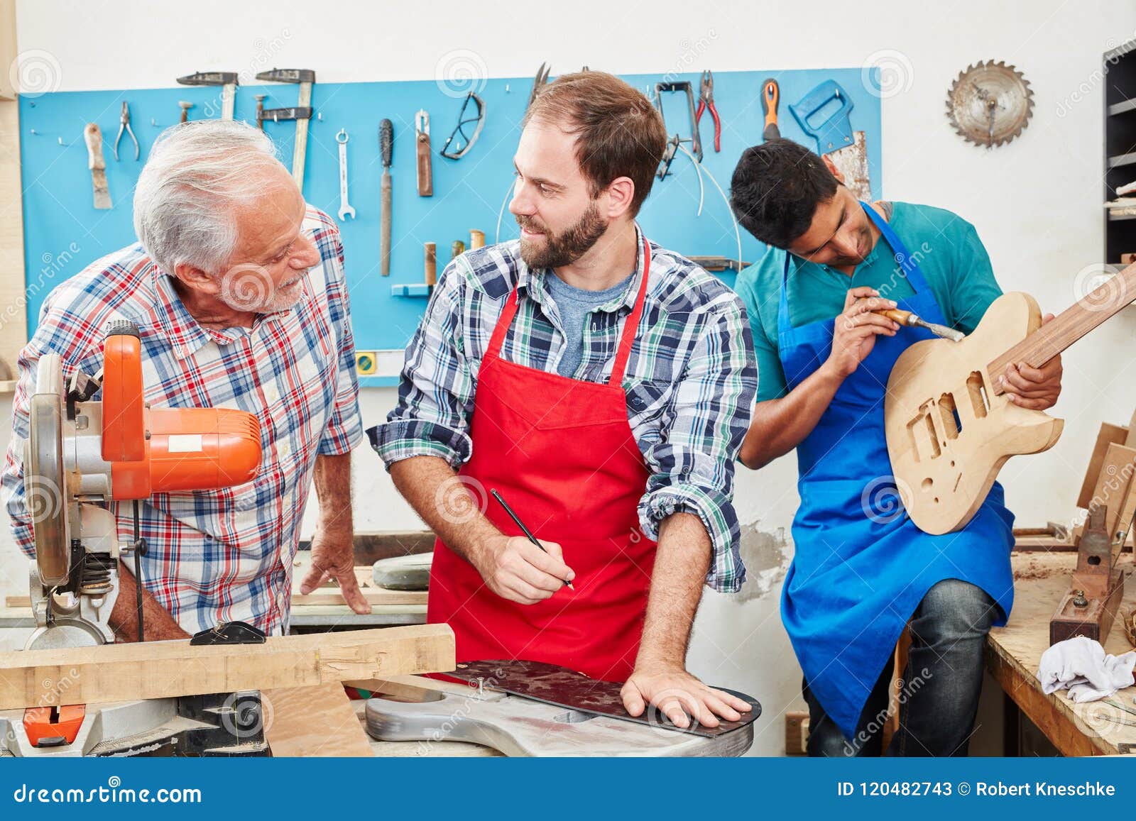 Master Luthier and Apprentices Stock Image - Image of senior ...