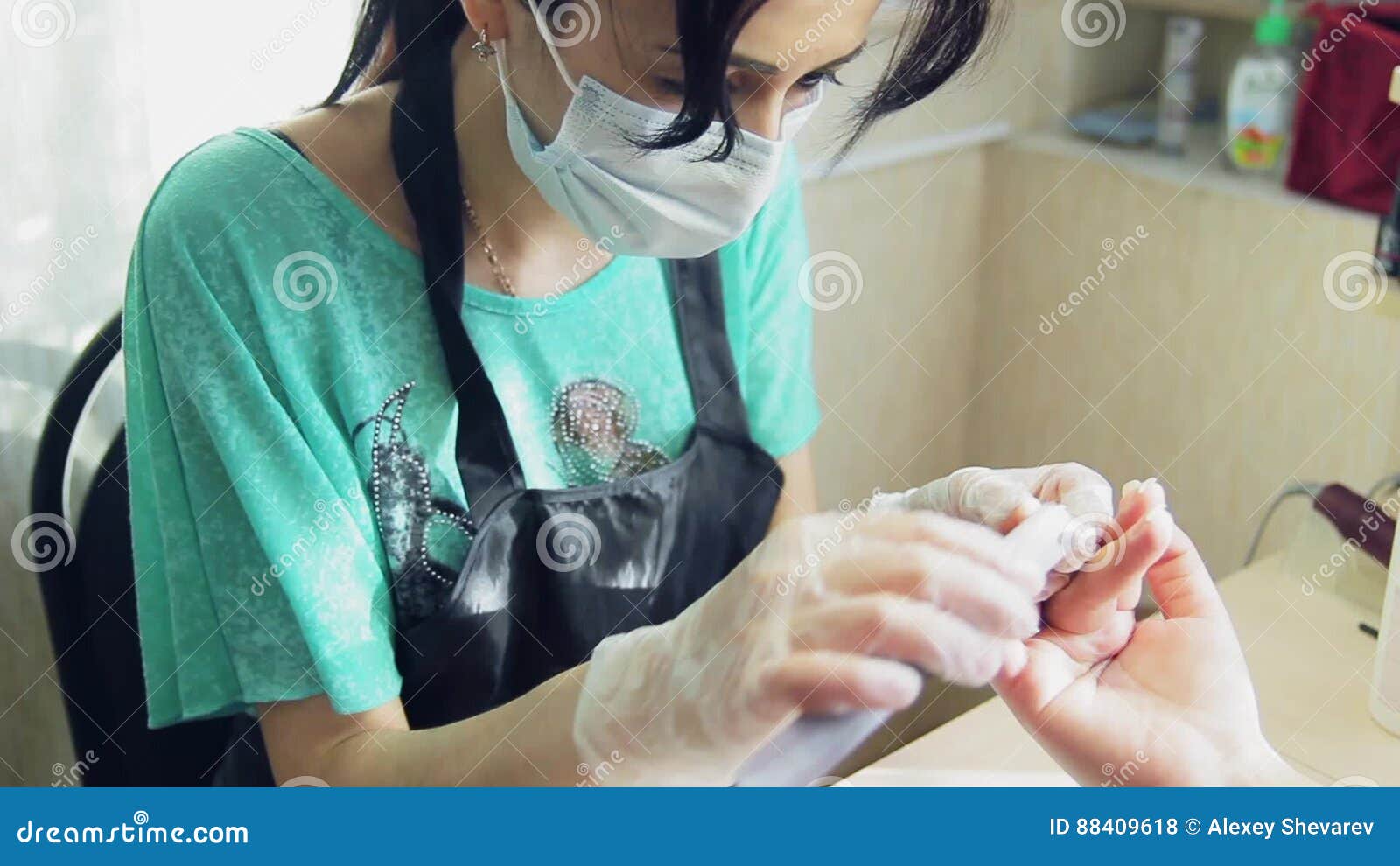 Master of Manicure at Work in the Beauty Salon Stock Footage - Video of ...