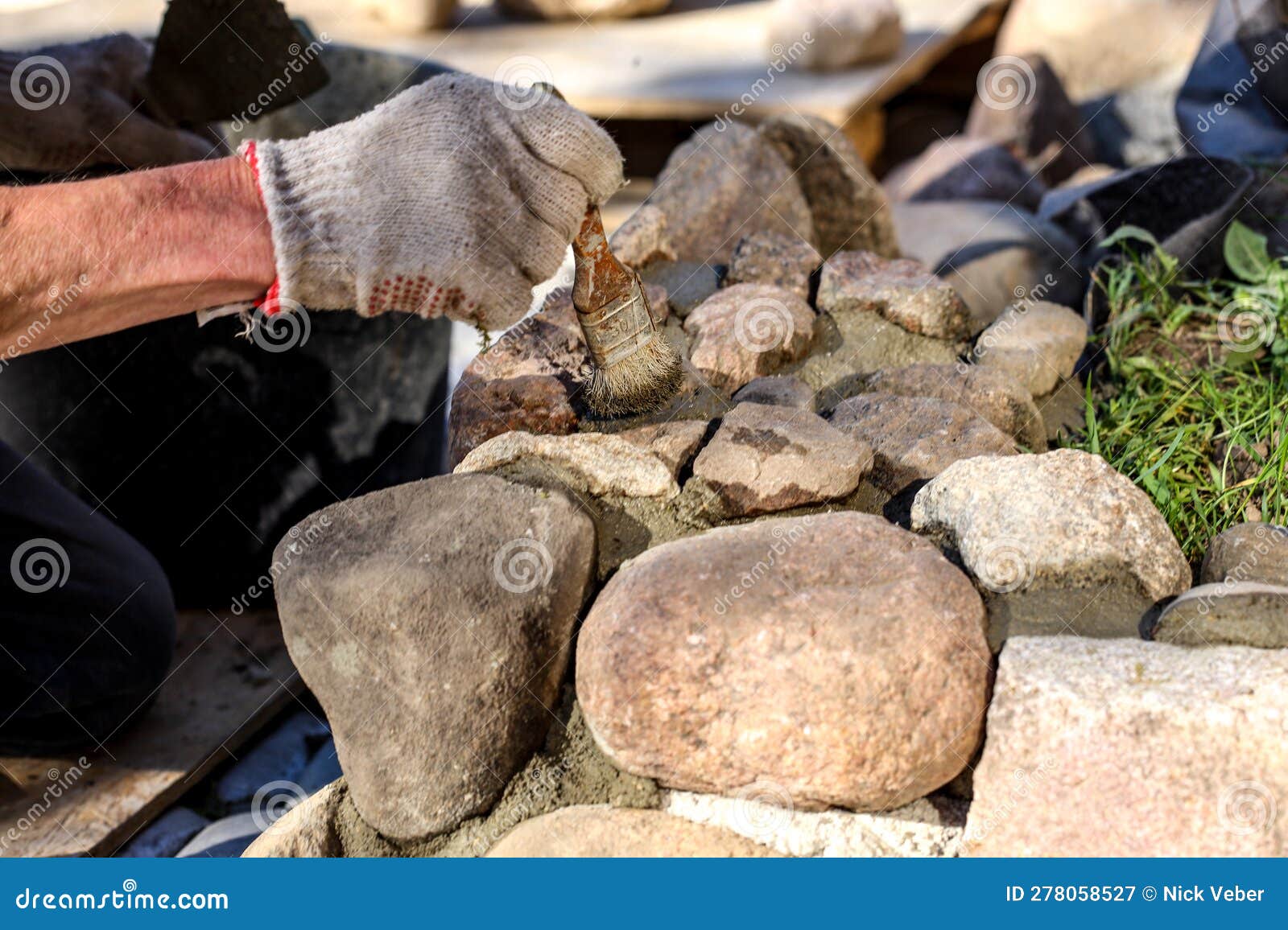 Hands of an Old Master Mason Stock Image - Image of protective, site ...