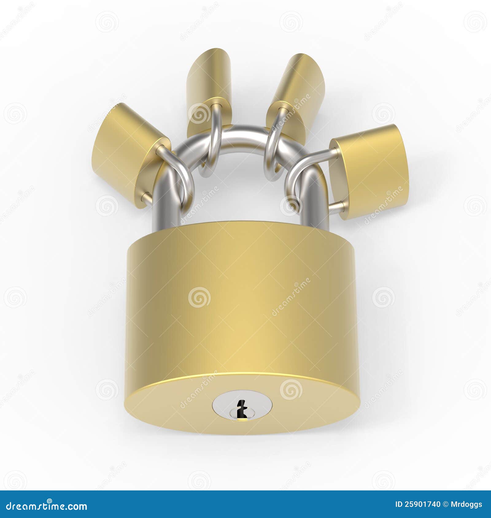Master and Minor Lock are Locked Together Stock Illustration ...