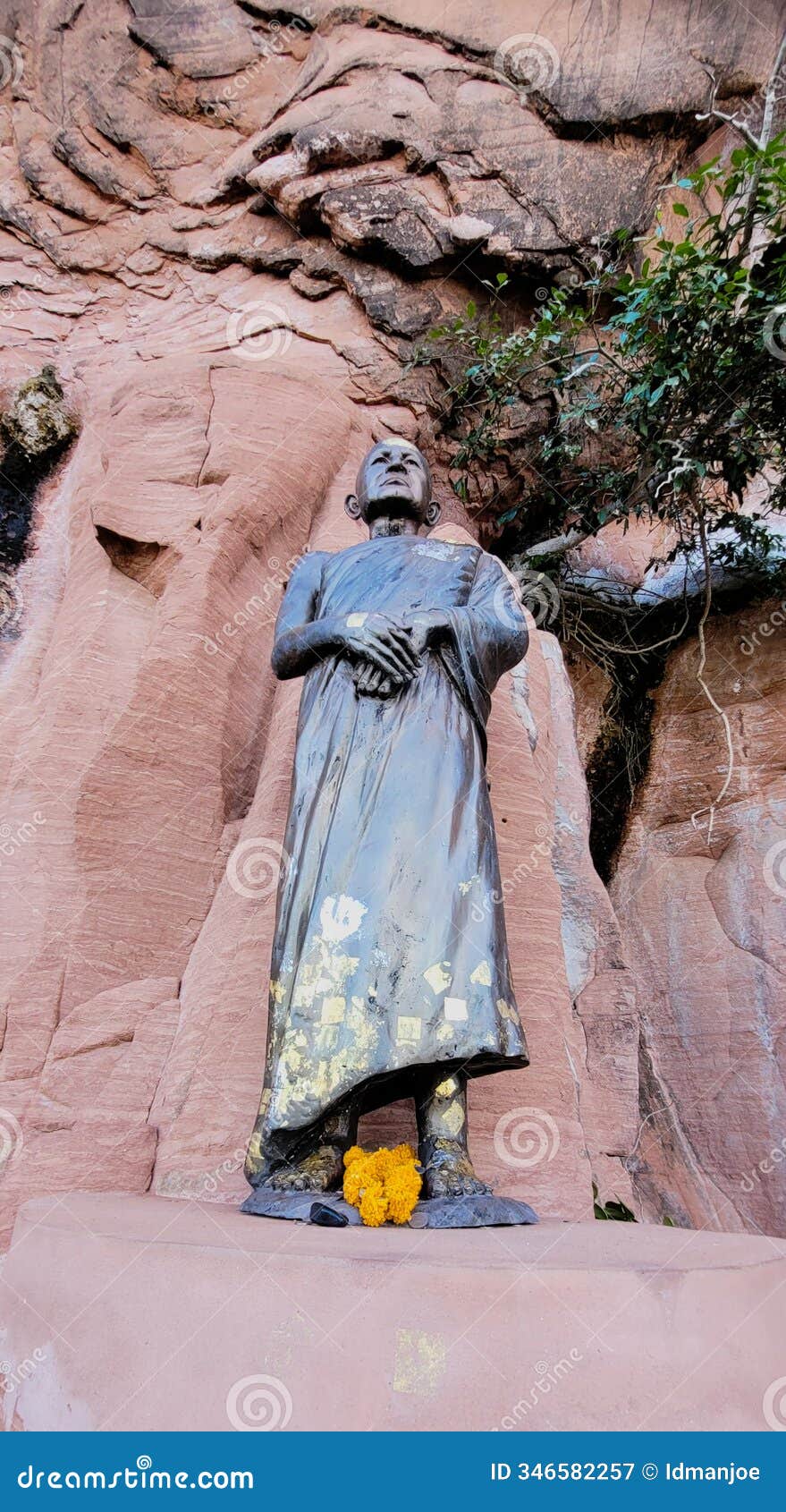 Master monk statue stock image. Image of pond, holy - 346582257