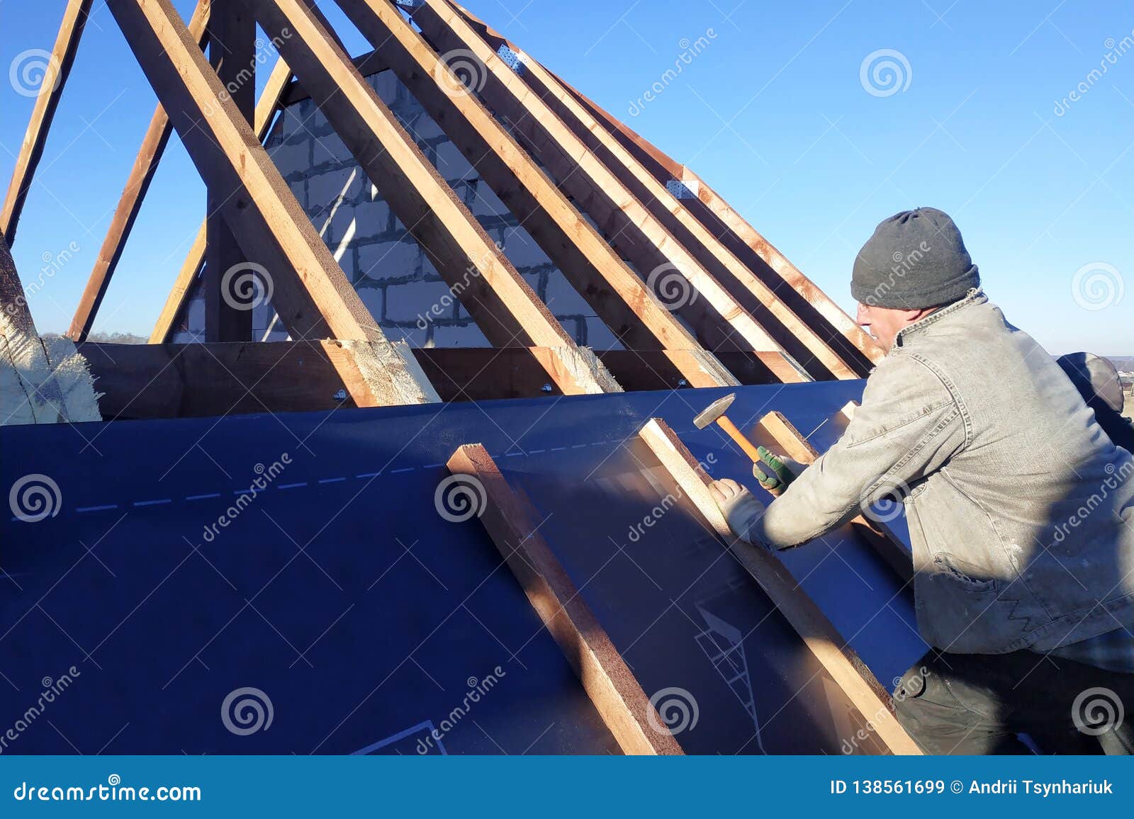 The Master Nails the Bars, Fixing this Gidrorizer To the Rafter, the ...