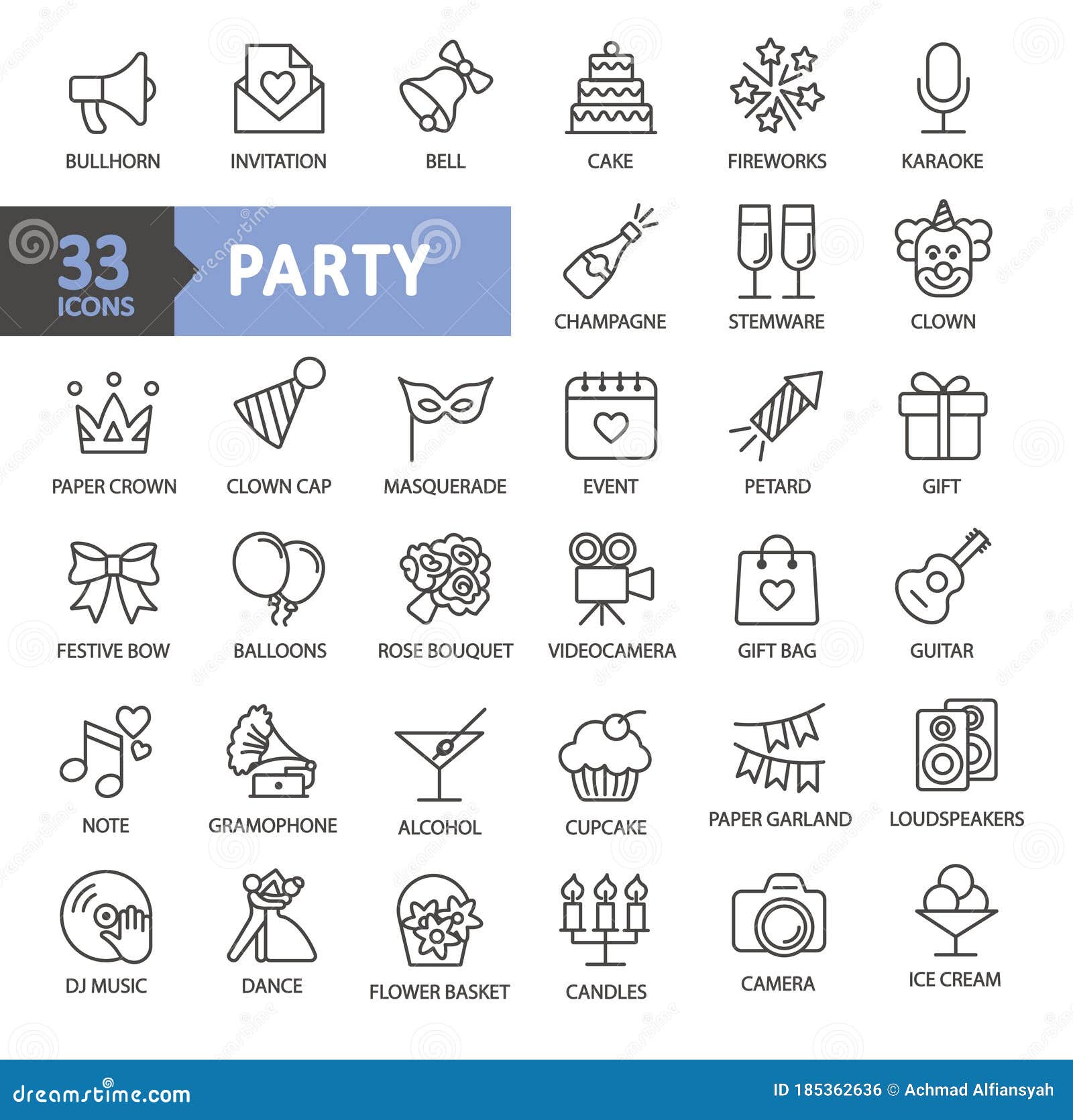 Simple Design Party Icon Set Use from Company Profile Stock ...
