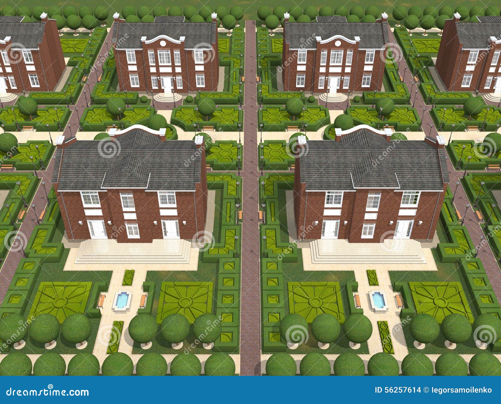Master plan of the village stock illustration. Illustration of ...