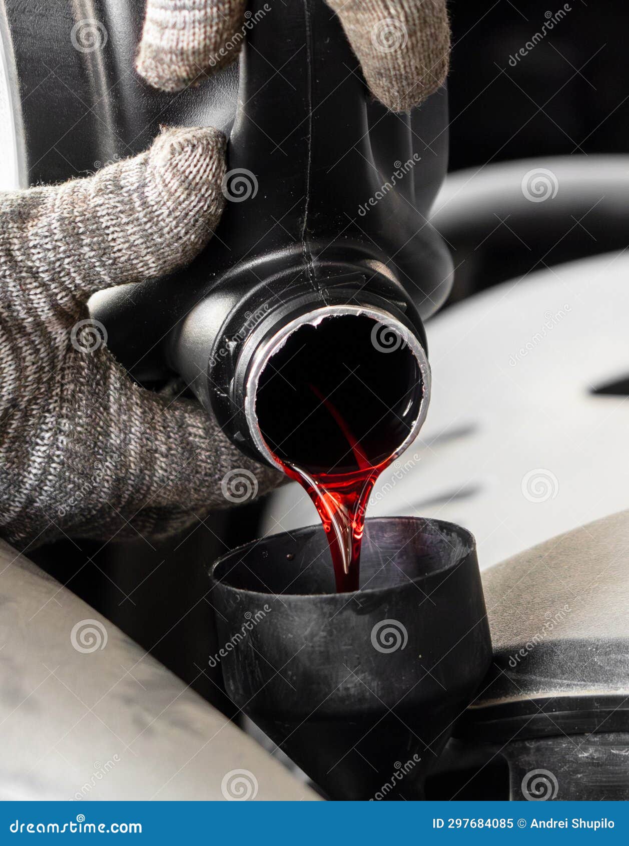 The Master Pours Oil into the Car S Variator Stock Image - Image of ...