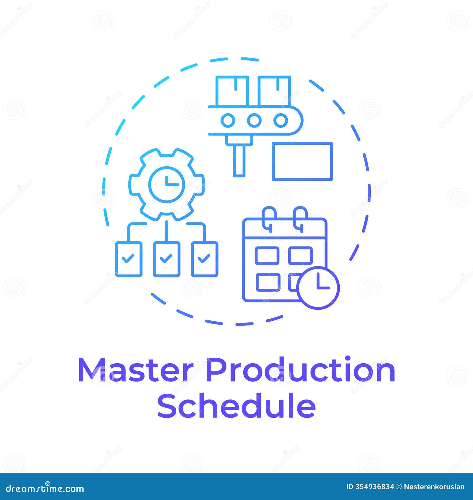 Master Production Schedule Blue Gradient Concept Icon Stock ...
