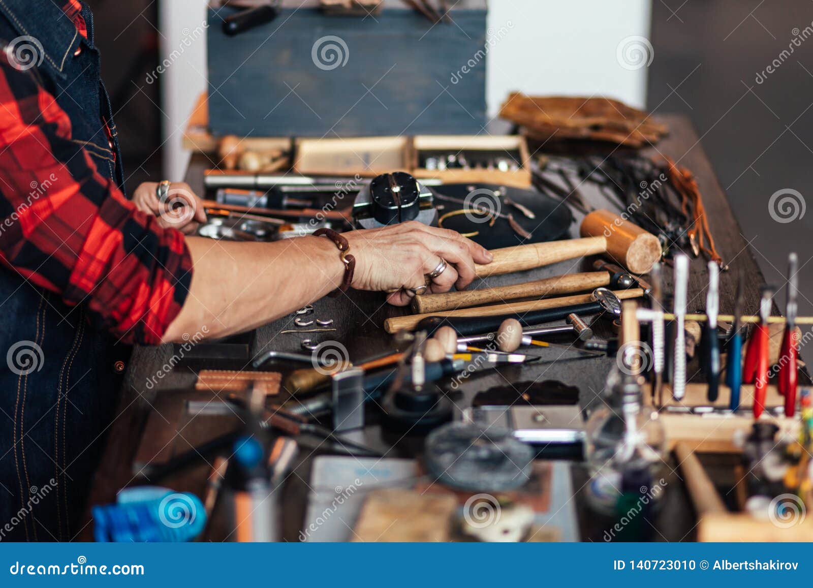 Master Putting Tools on the Table Stock Photo - Image of checking ...