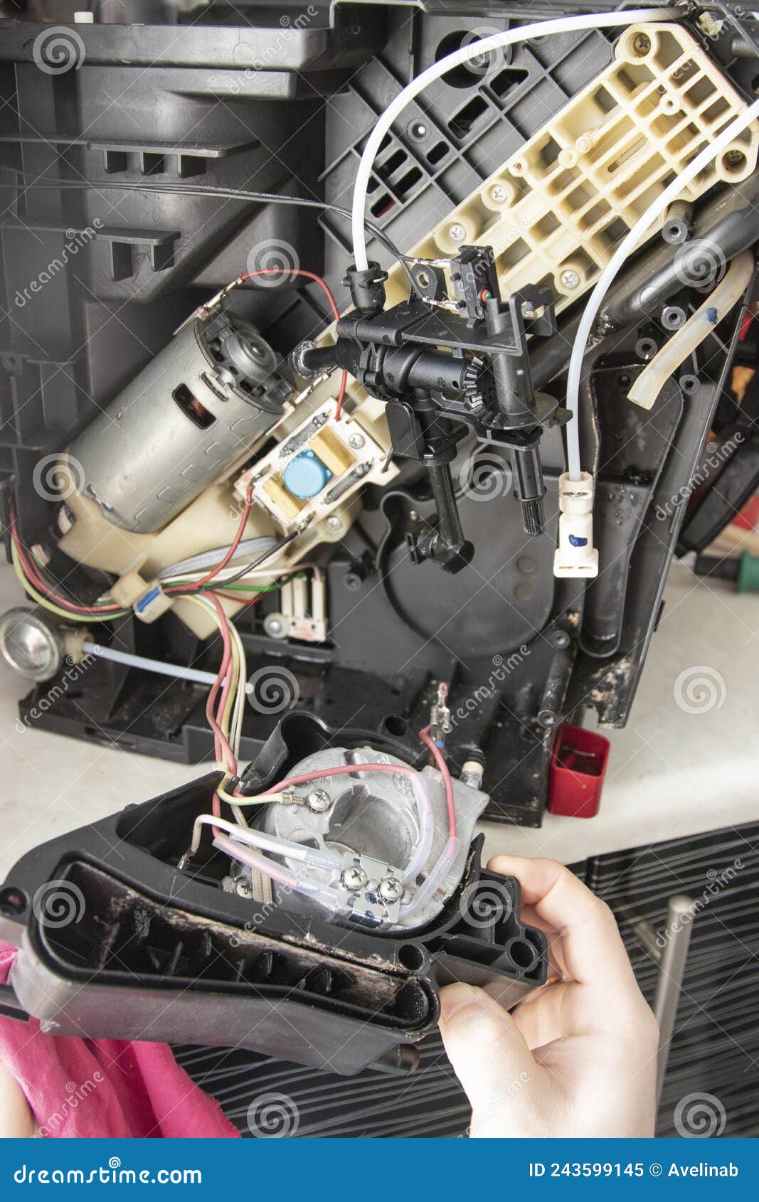 The Master Repairing Broken Coffee Machine,disassembled Coffee Machine ...