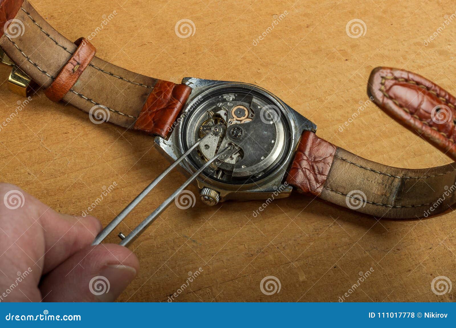Master Repairs the Disassembled Mechanical Watch Stock Photo - Image of ...