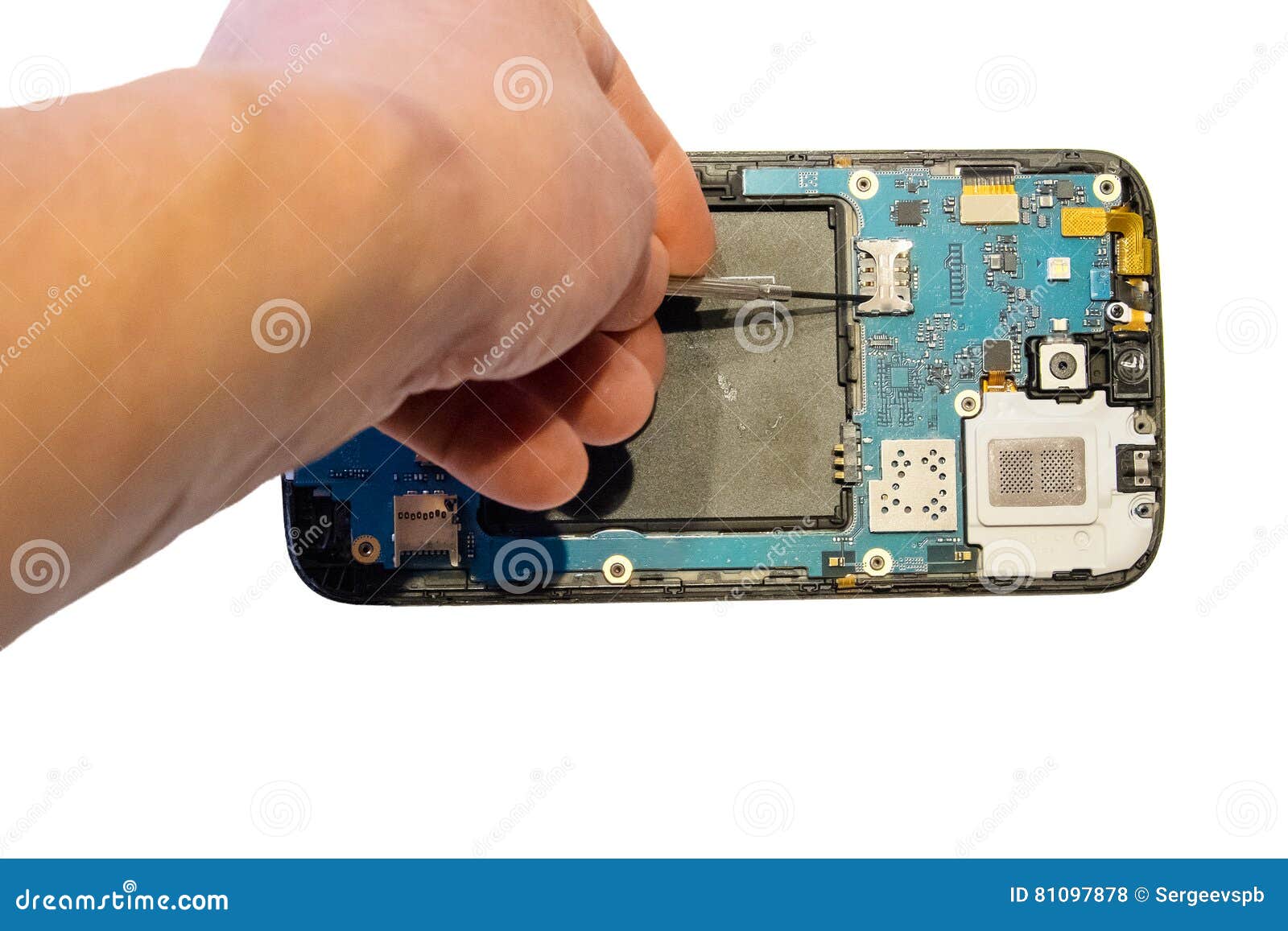 Master`s Hands Repairing a Broken Smartphone. Stock Photo - Image of ...