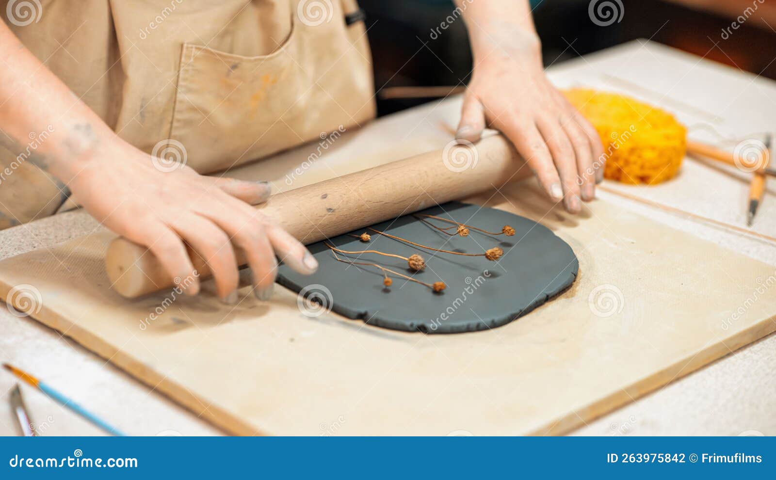 The Master of Sculpting Pottery Working in a Studio Stock Photo - Image ...