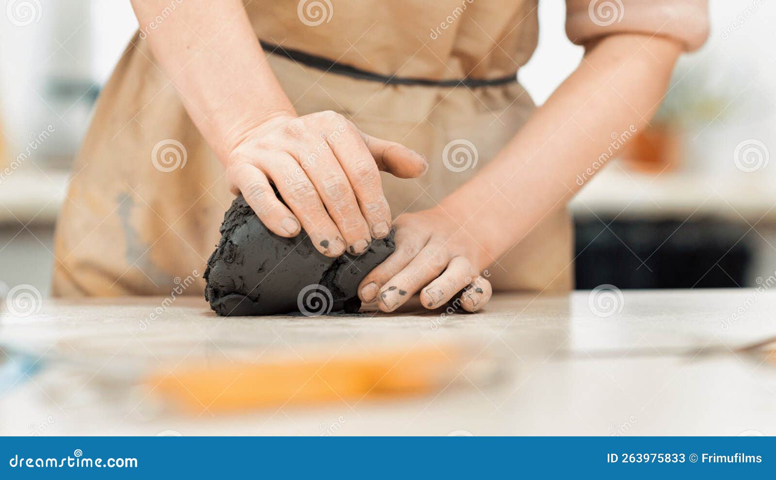The Master of Sculpting Pottery Working in a Studio Stock Image - Image ...