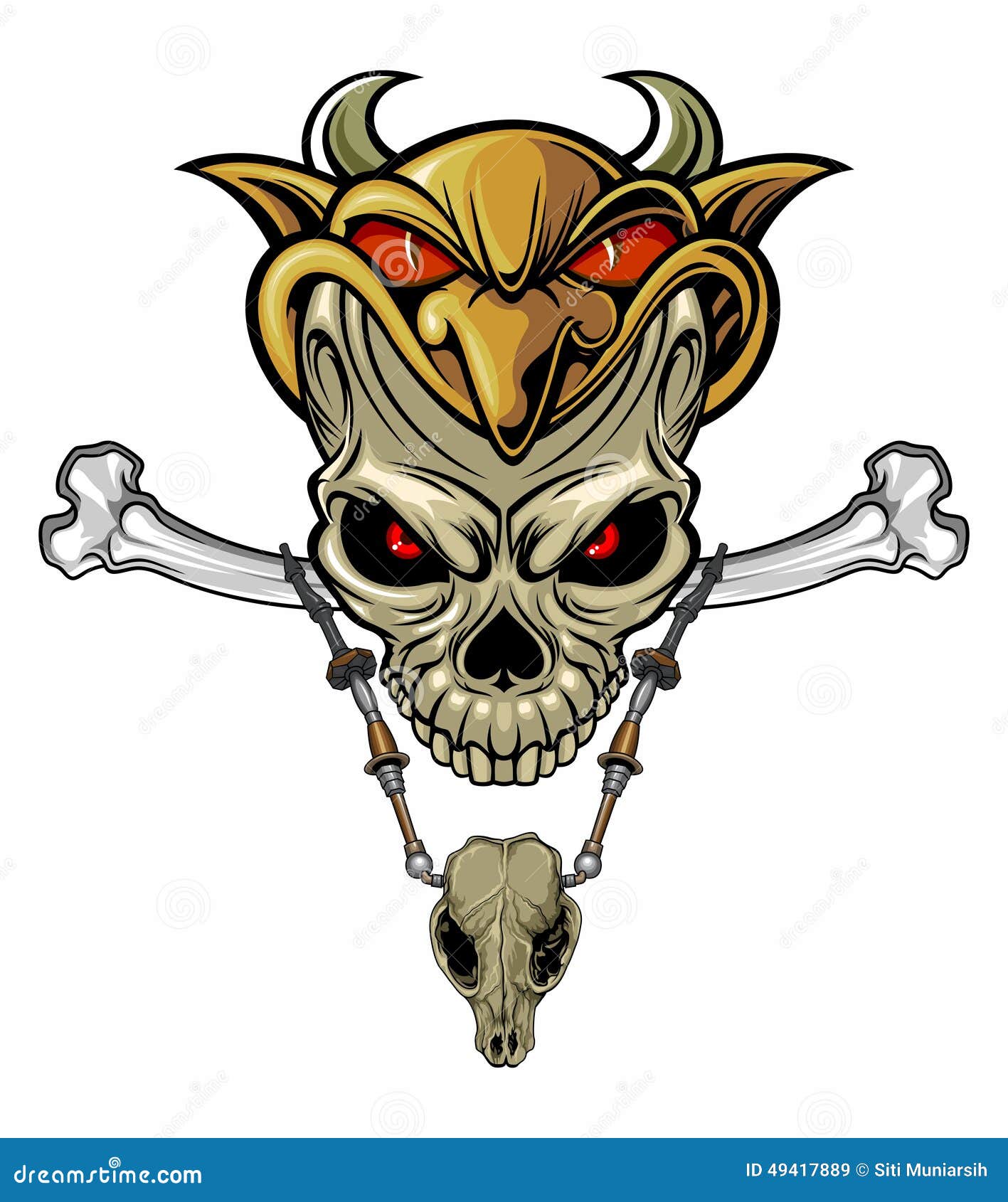 Master skull stock illustration. Illustration of accessories - 49417889