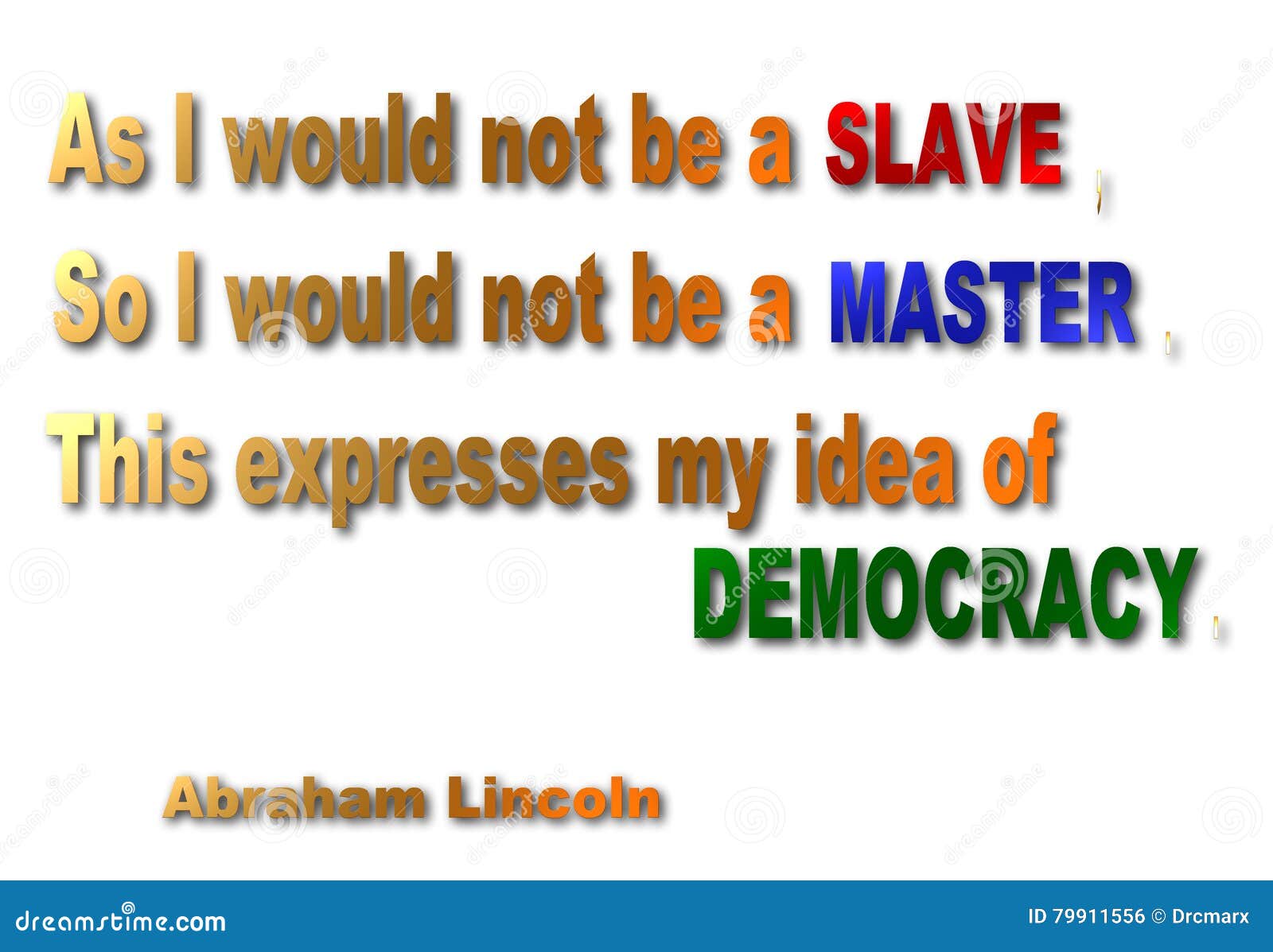 Master, Slave & Democracy Quote - Abraham Lincoln Stock Illustration ...