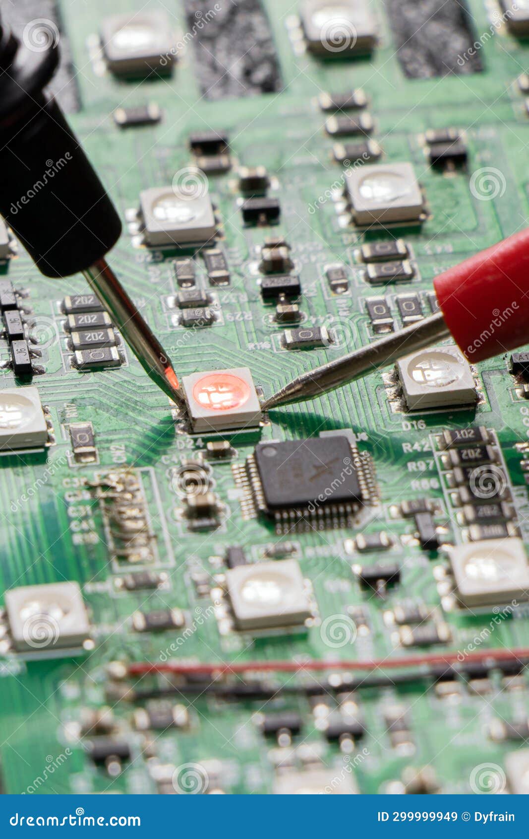 The Master Tests the LEDs on the Microcircuit Using a Multi-meter ...