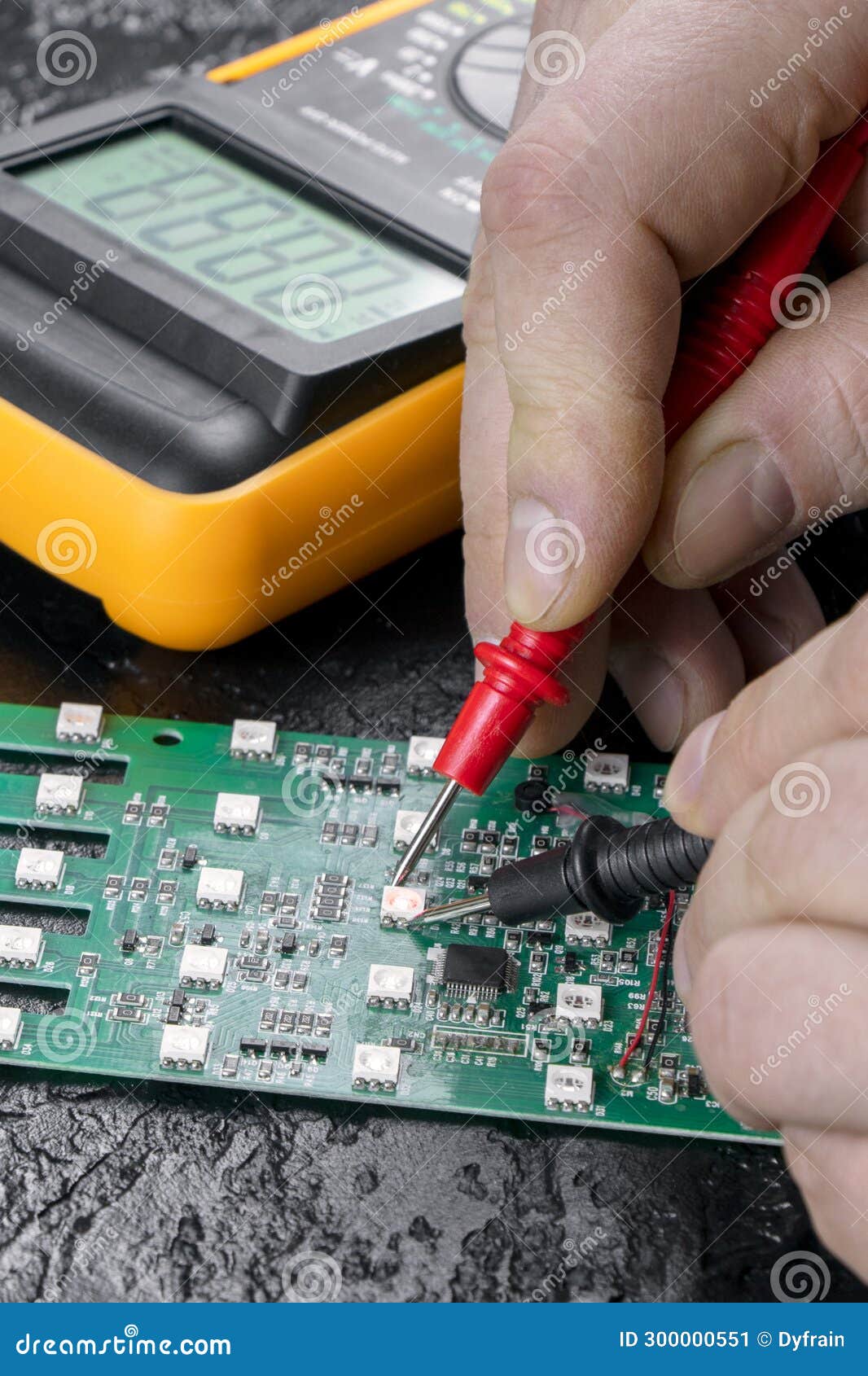 The Master Tests the LEDs on the Microcircuit Using a Multi-meter ...