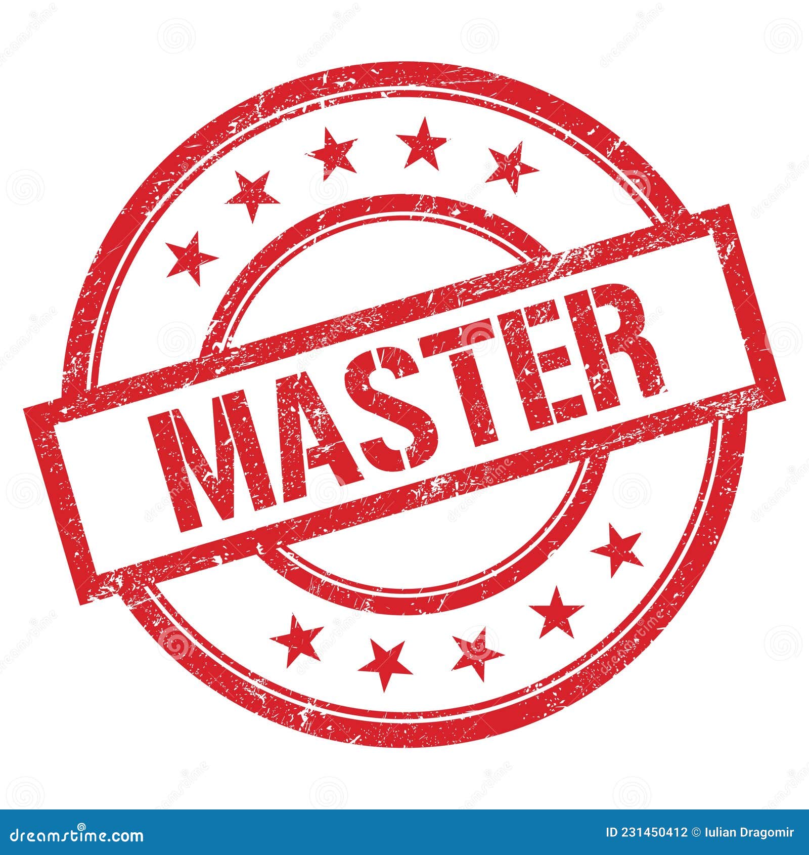 MASTER Text Written on Red Vintage Stamp Stock Illustration ...