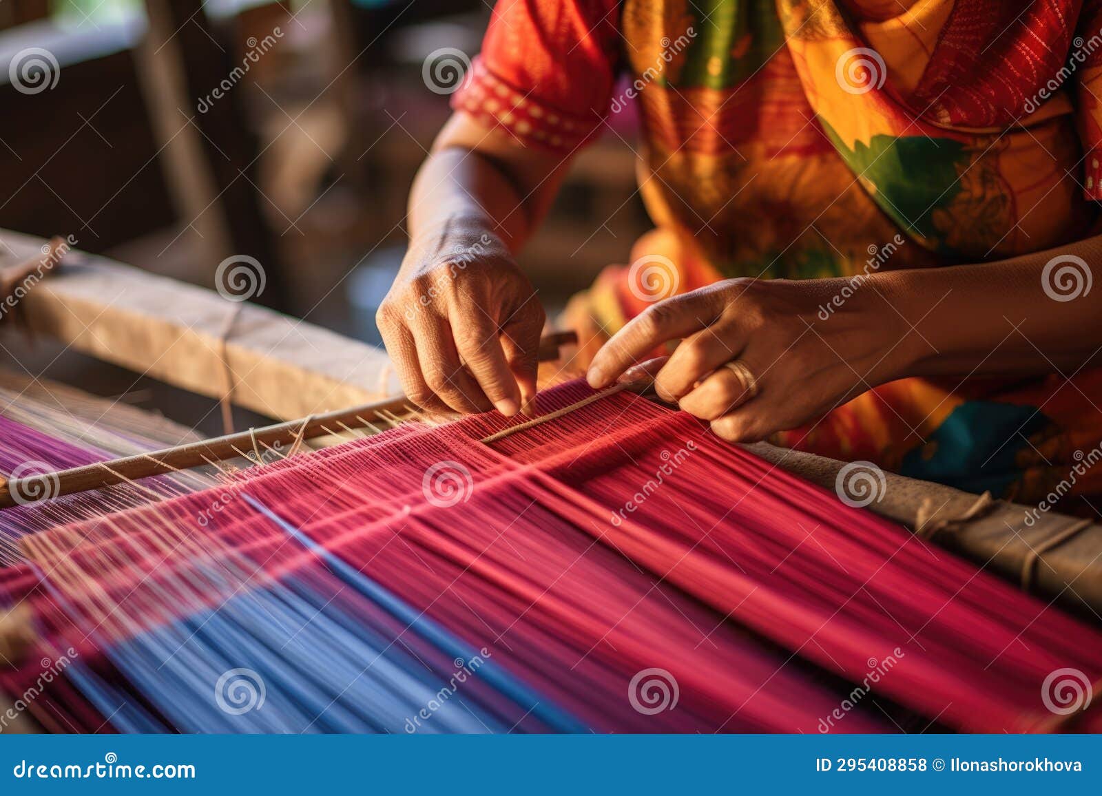 Master Weaver is Weaving Fabric . AI Generated Stock Illustration ...