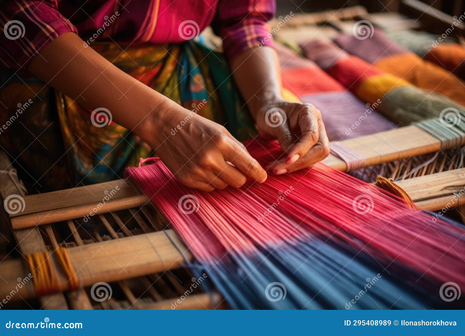 Master Weaver is Weaving Fabric . AI Generated Stock Illustration ...