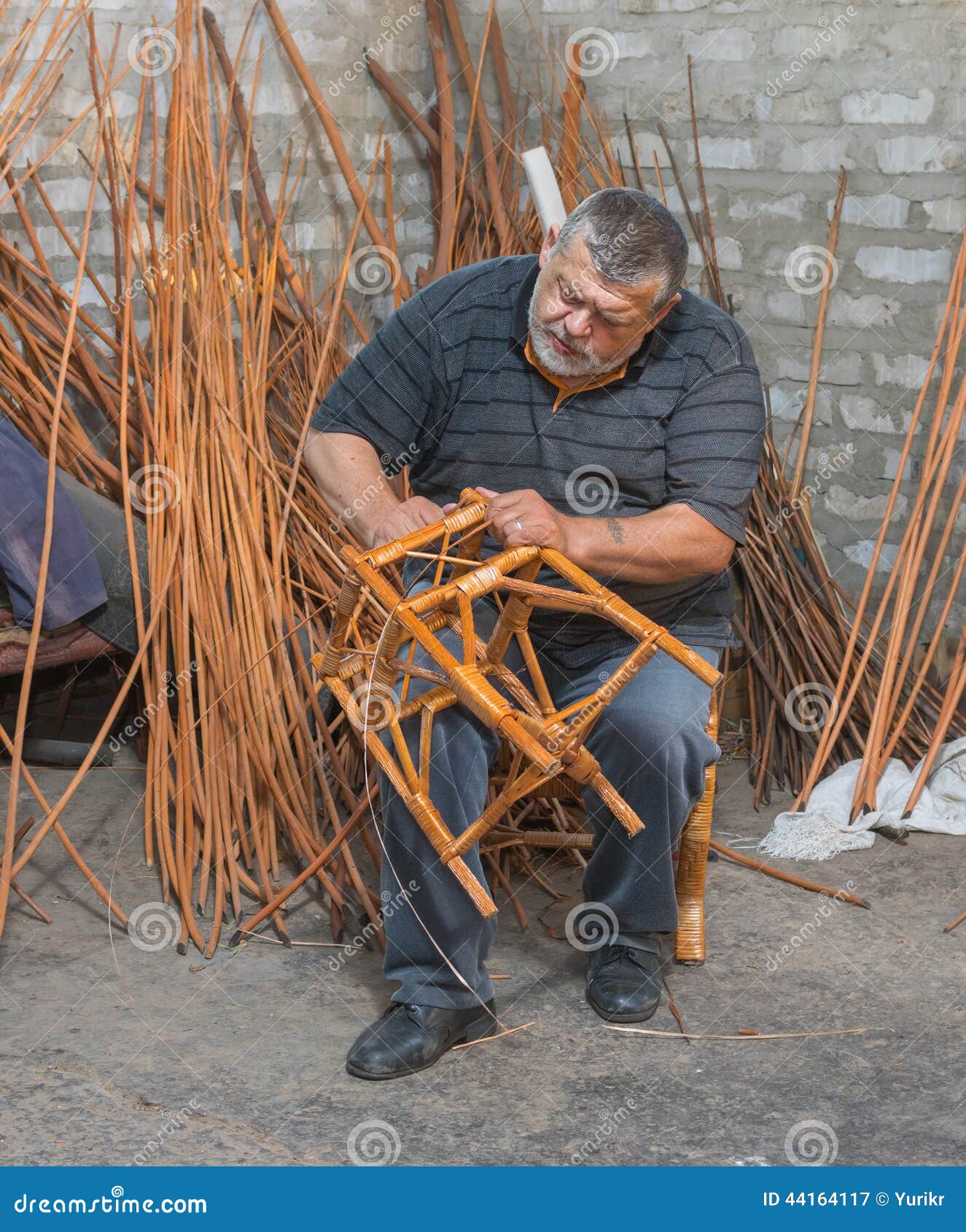 Master of wicker-work stock image. Image of wicker, bearded - 44164117