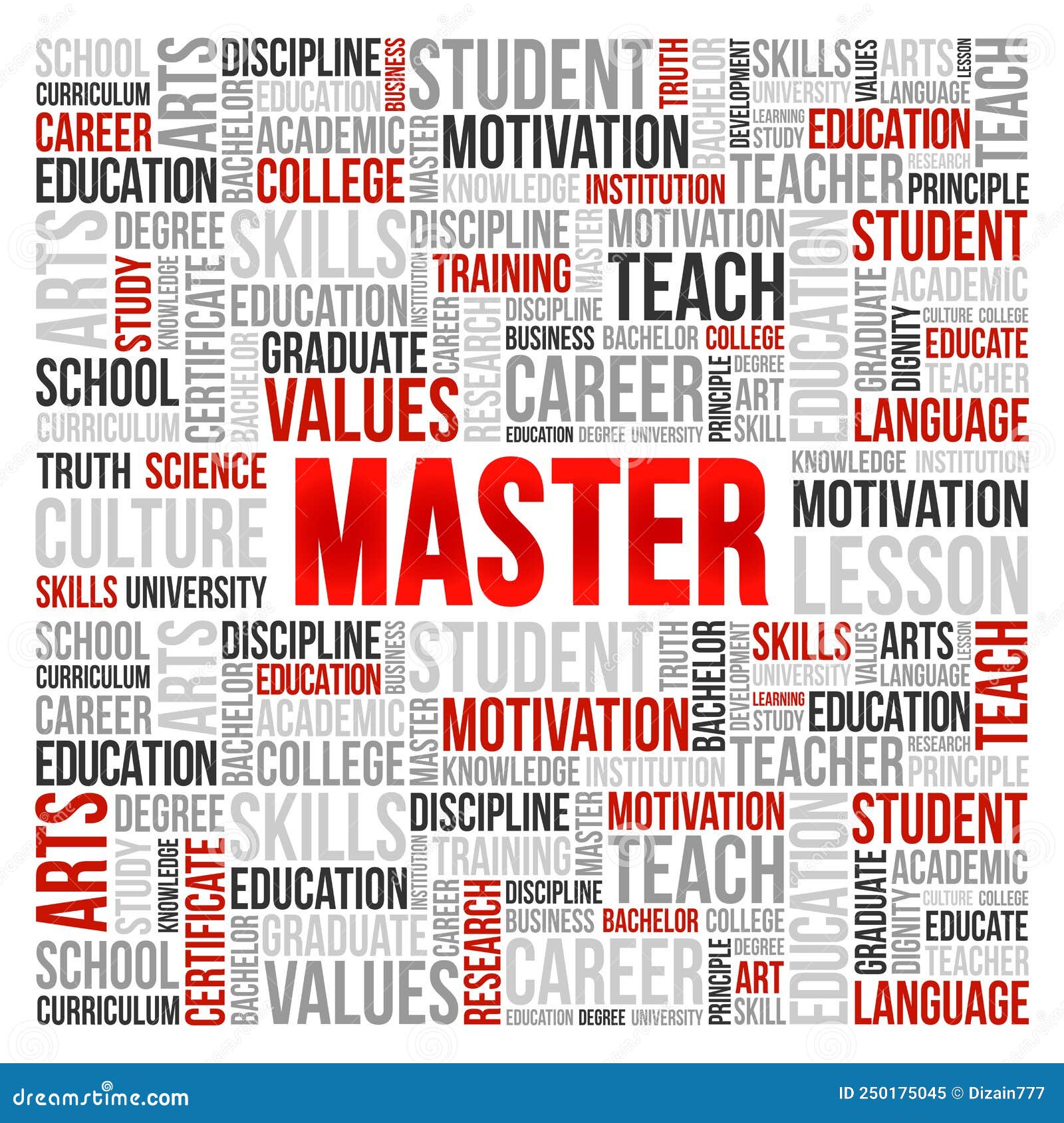 Master Word Cloud Collage, Education Concept Background Stock ...