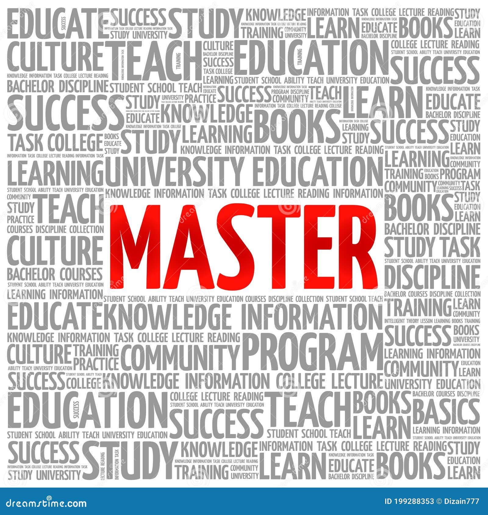Master word cloud collage stock illustration. Illustration of graduate ...