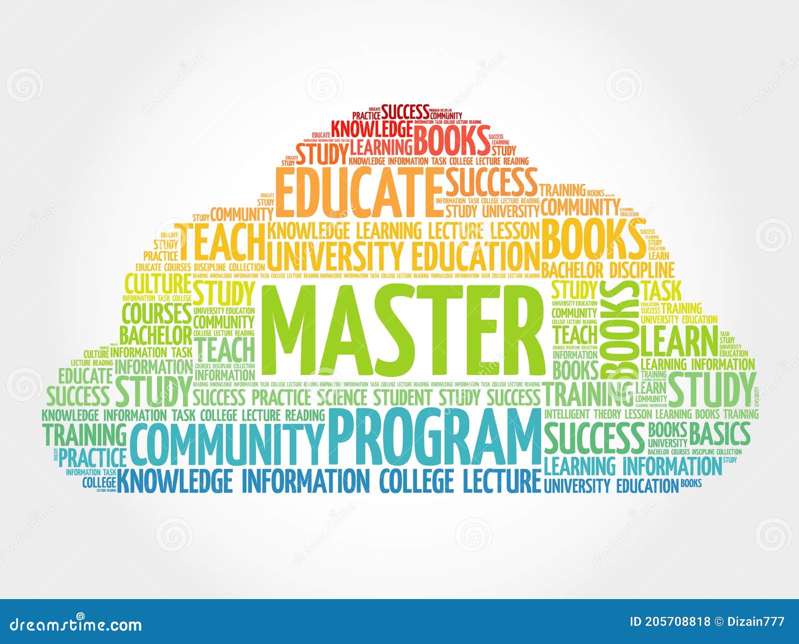 Master word cloud stock illustration. Illustration of degree - 205708818