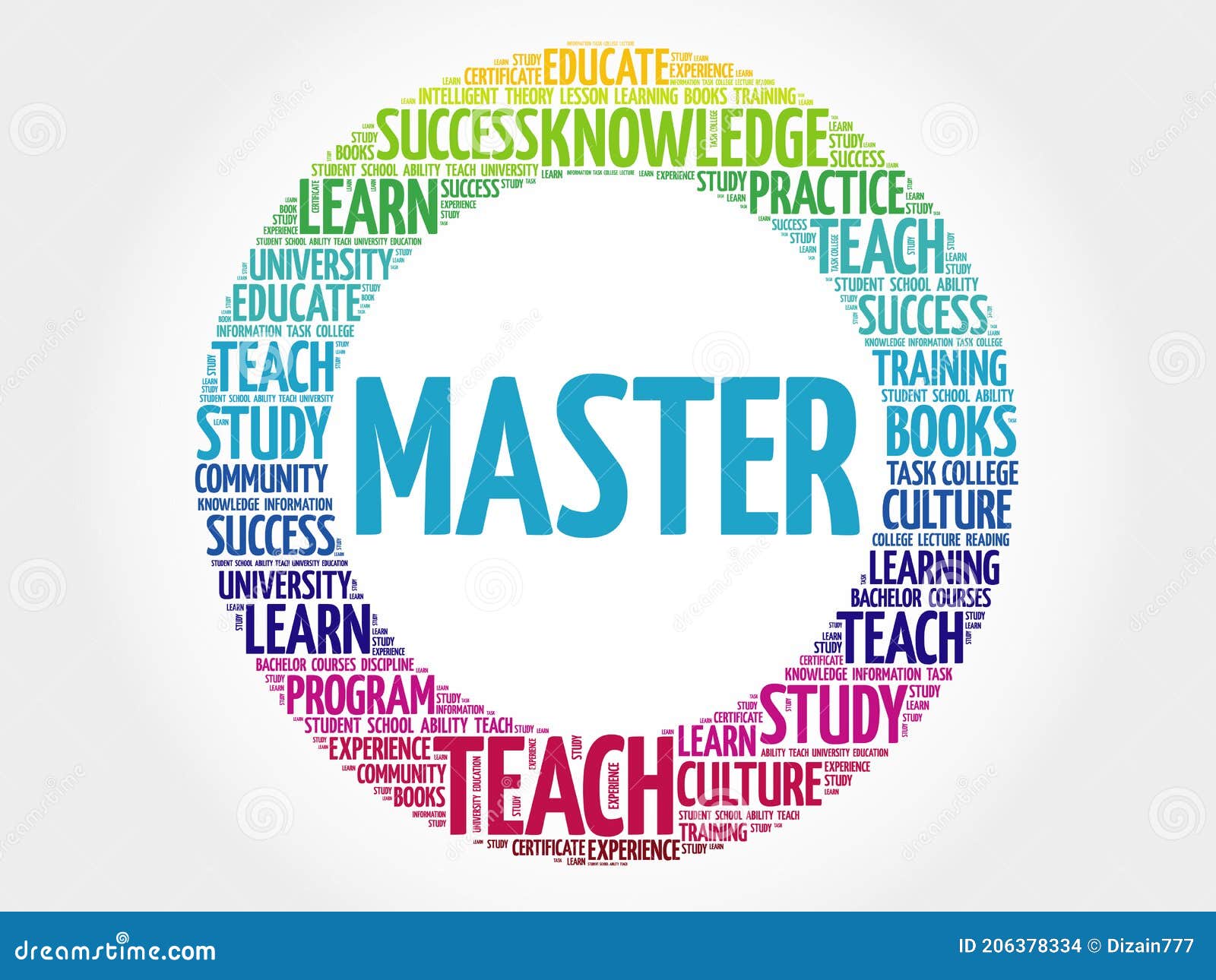 Master word cloud stock illustration. Illustration of graduate - 206378334