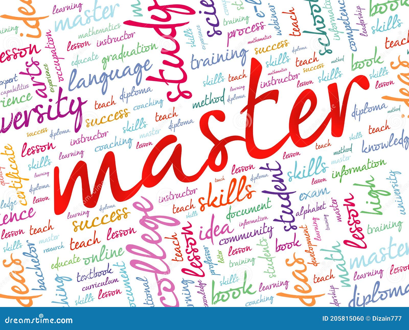 Master word cloud stock illustration. Illustration of career - 205815060