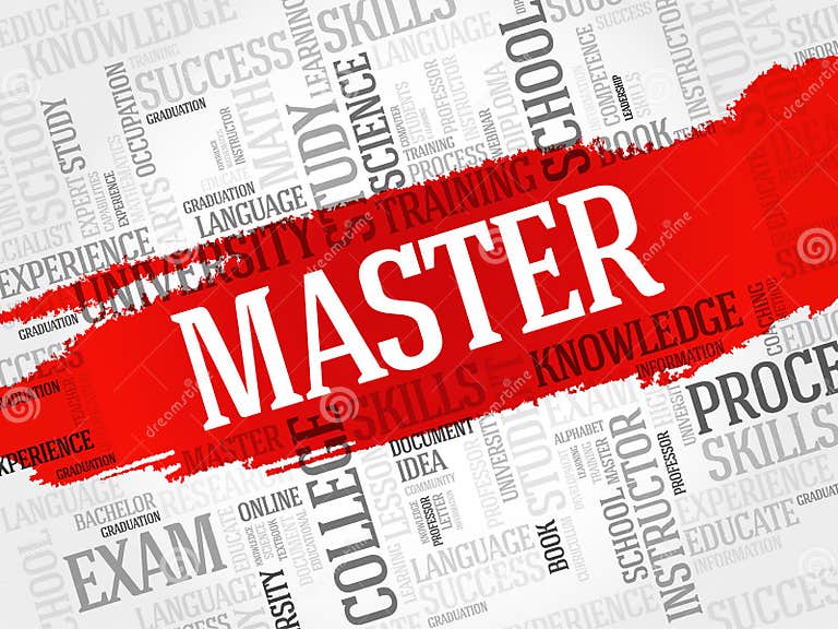 Master word cloud stock illustration. Illustration of collage - 205968985