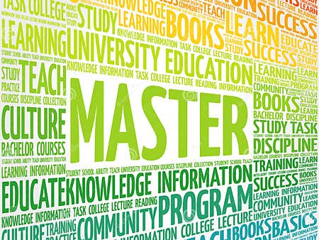 Master word cloud stock illustration. Illustration of concept - 206315717