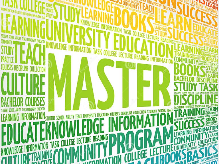 Master word cloud stock illustration. Illustration of concept - 206315717