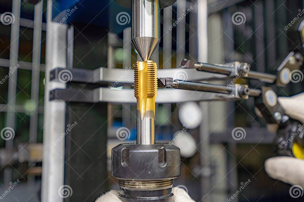 The Master Worker Checks the CNC Cutting Tool at the Centers for Runout ...