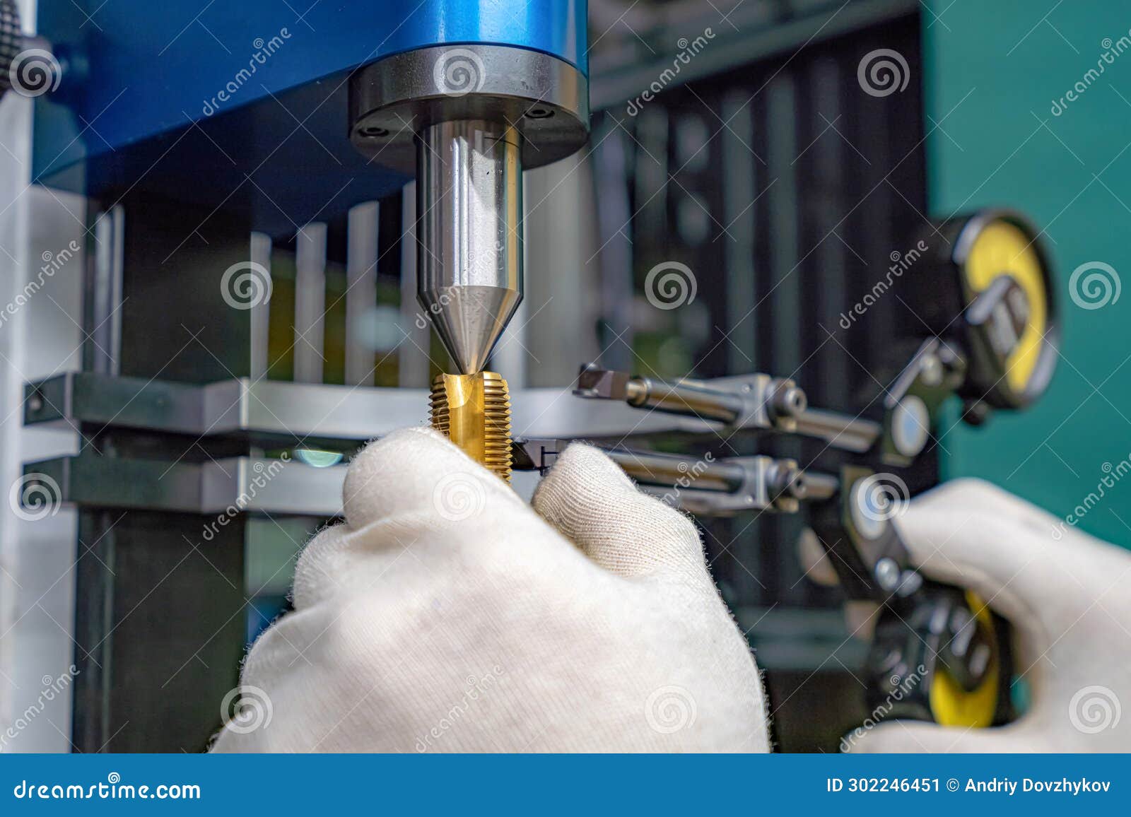 The Master Worker Checks the CNC Cutting Tool for Runout at the Centers ...
