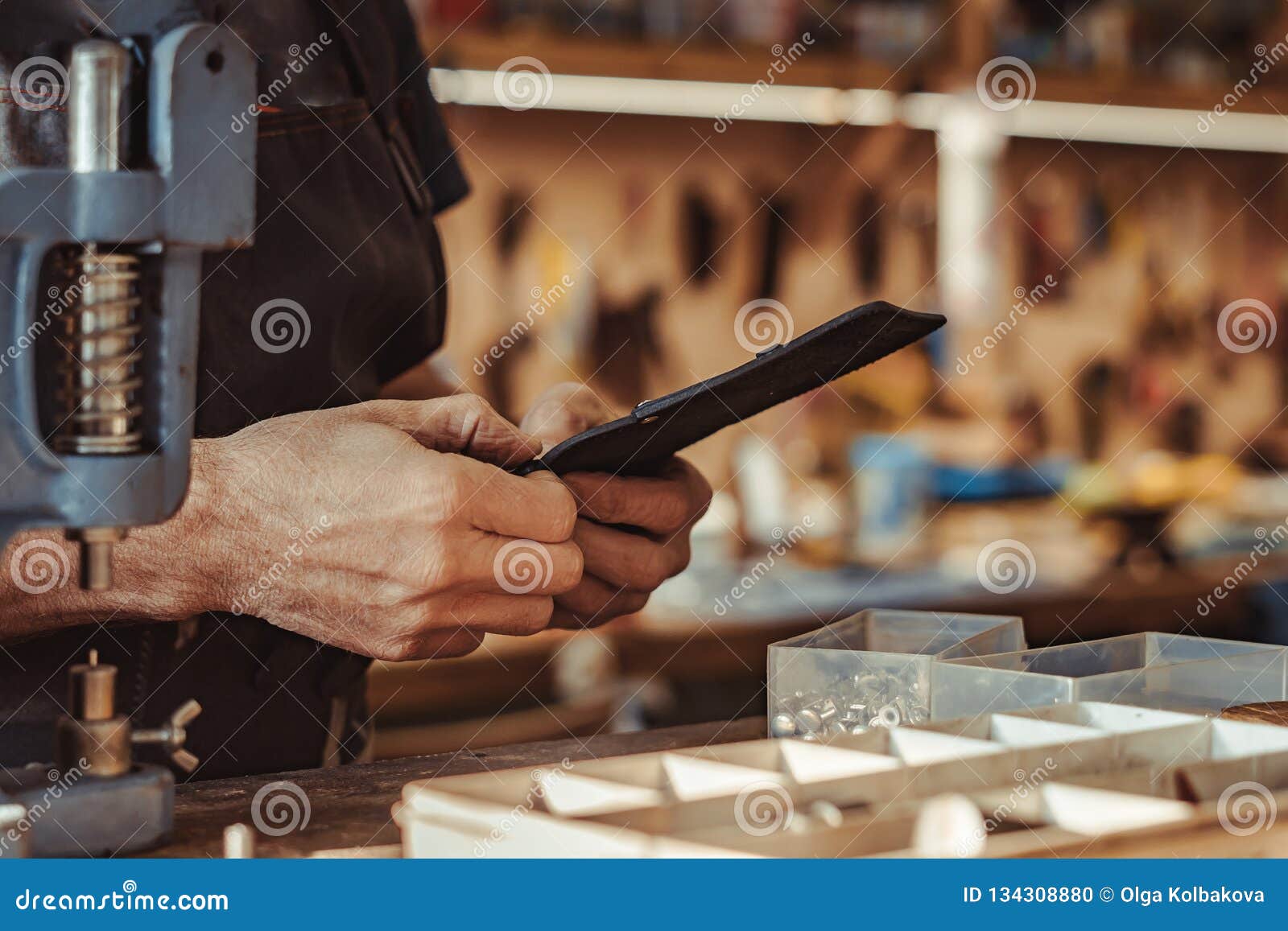 The Master Works with the Vice Stock Photo - Image of macro, equipment ...