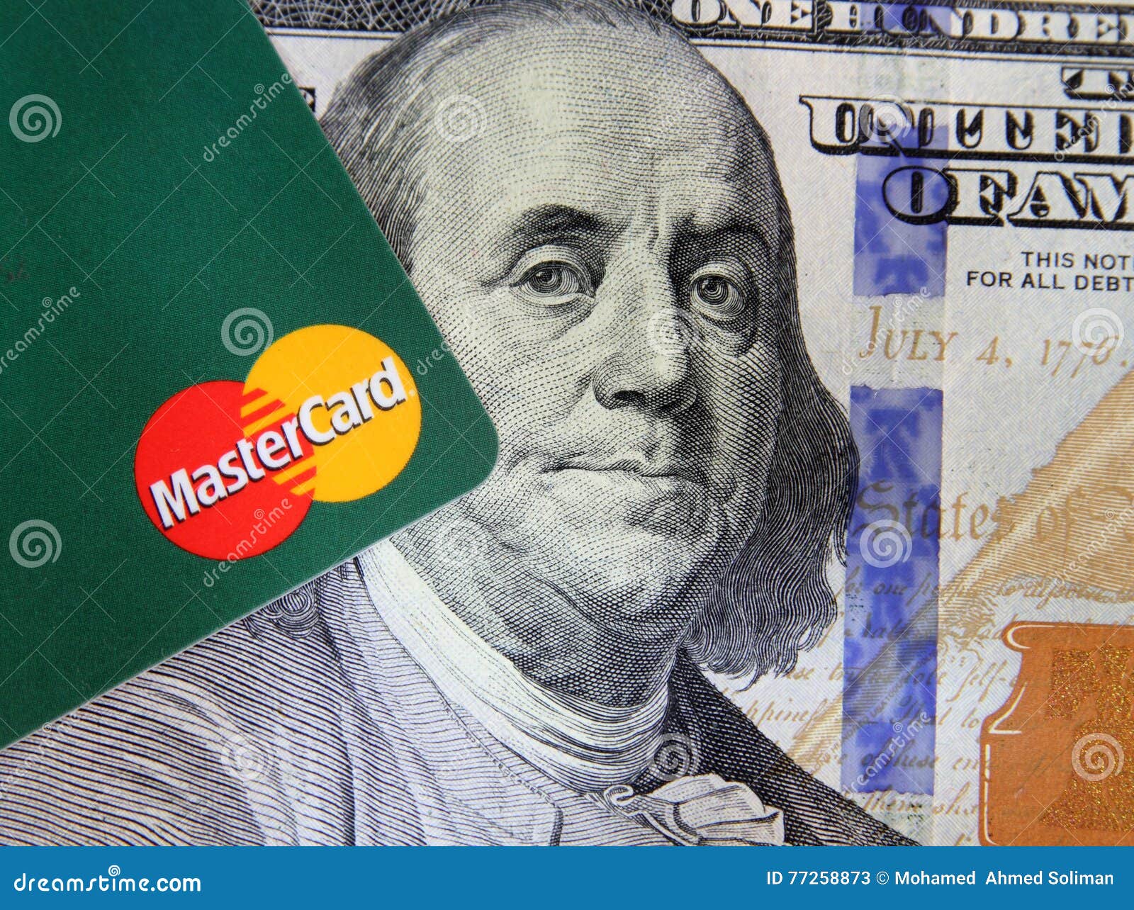 Mastercard on money editorial stock photo. Image of companies - 77258873