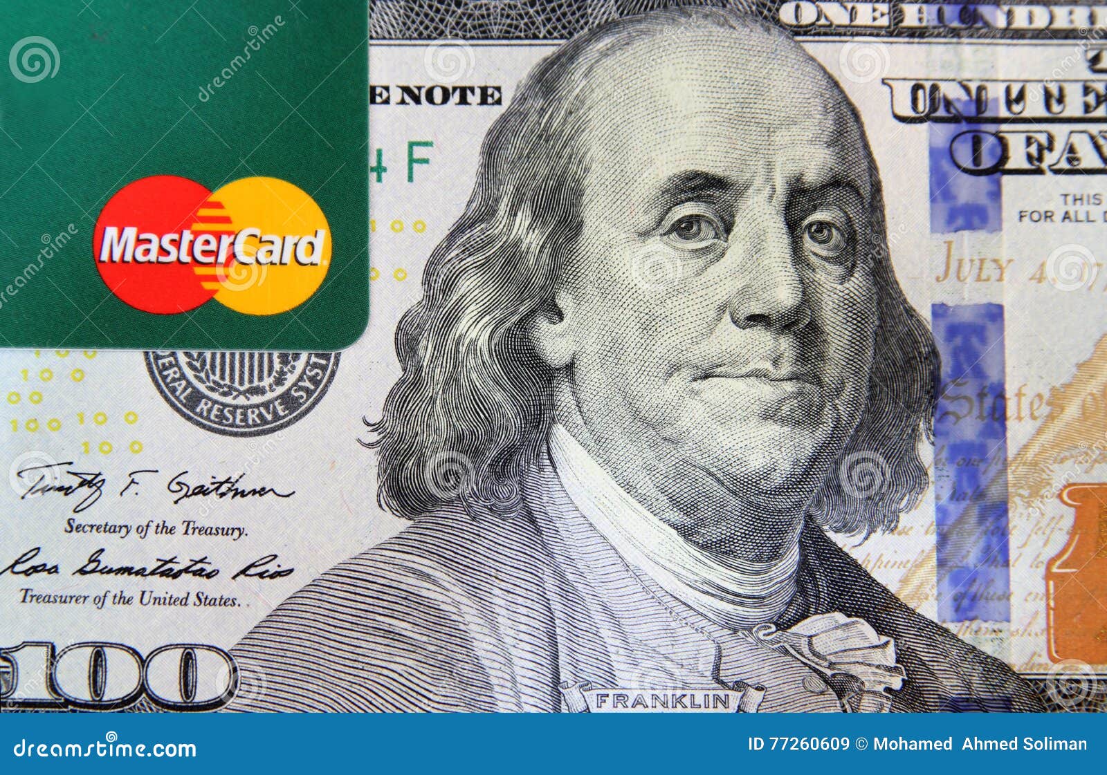 Mastercard on money editorial stock image. Image of finance - 77260609
