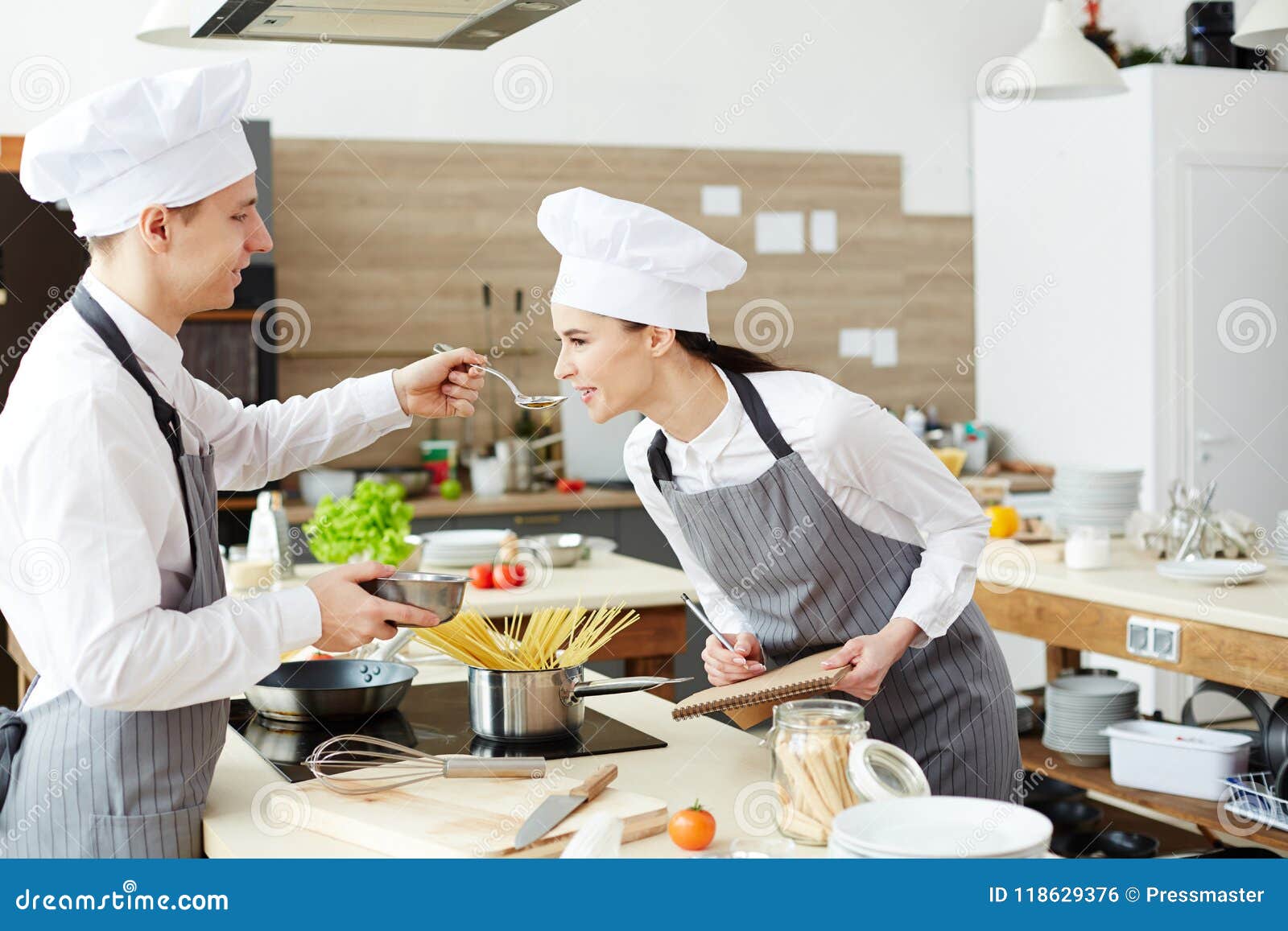 Masterclass of cooking stock photo. Image of vlog, food - 118629376