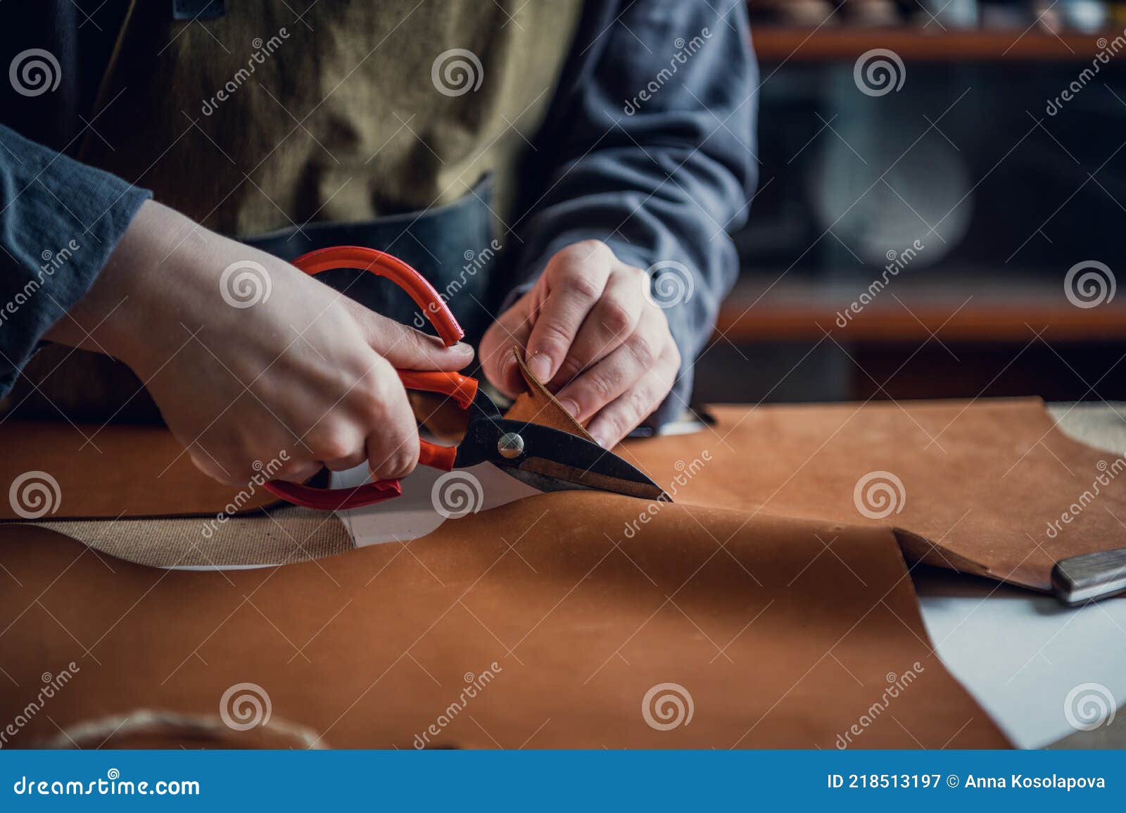 At the Masterclass for the Production of Shoes, an Experienced ...