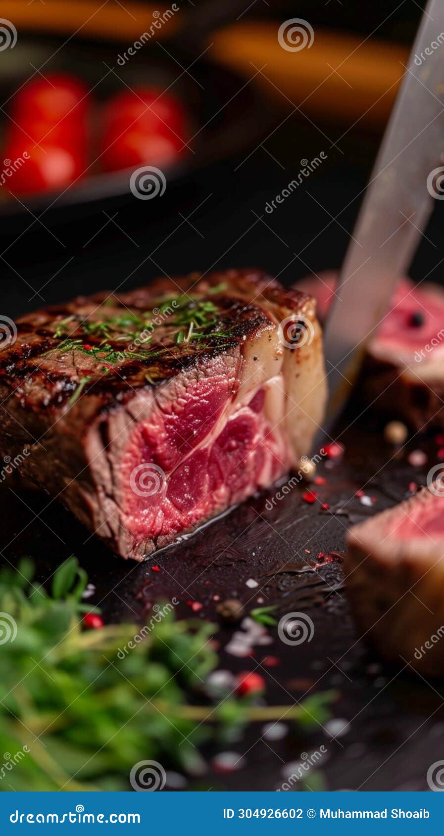 Masterful Cut Chef Skillfully Slices through a Substantial Beef Piece ...