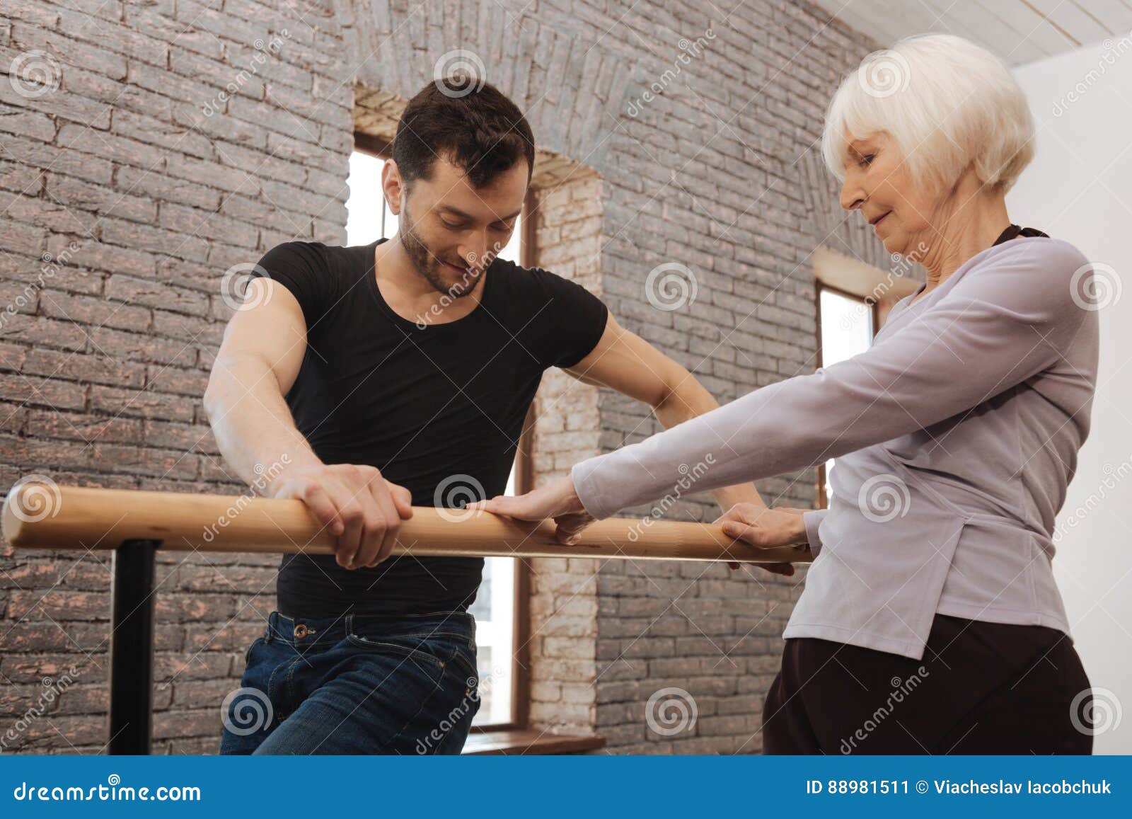 First Ballet Position Of Female Feet In Orange Tights. Leg Of Dancer In ...
