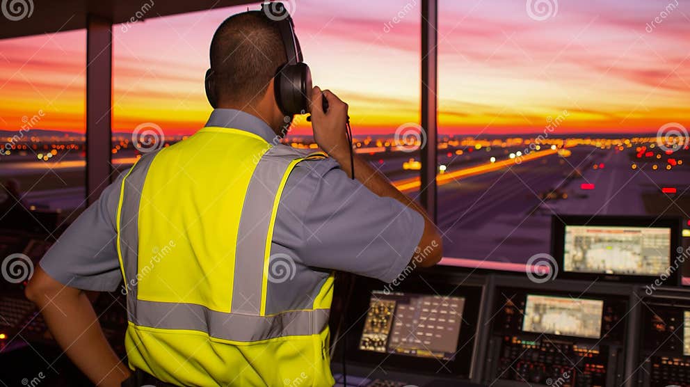 Mastering the Airspace: Air Traffic Controller Managing Flights from ...