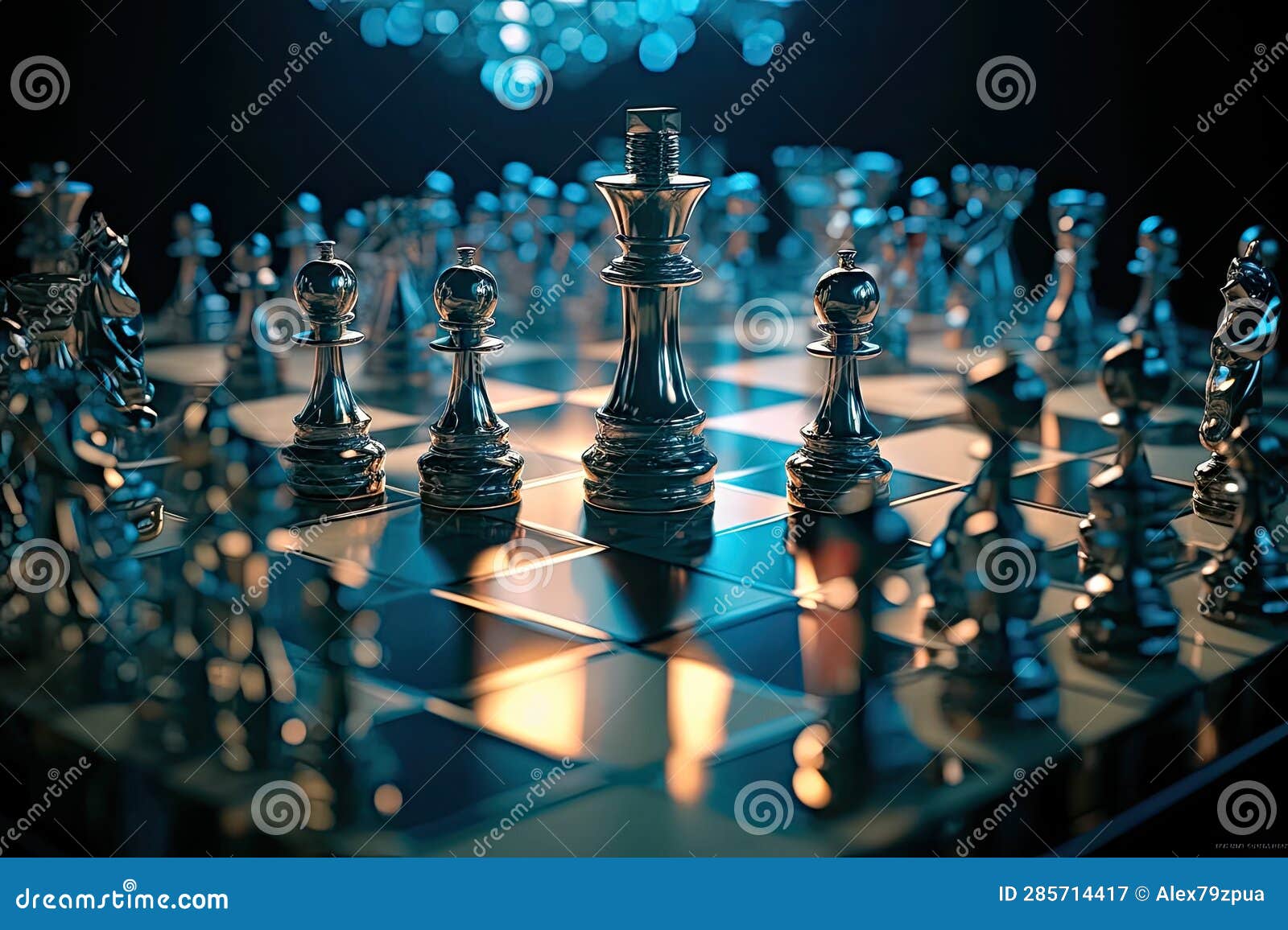 Mastering the Game - Chess Pieces in Play - Generative AI Stock ...