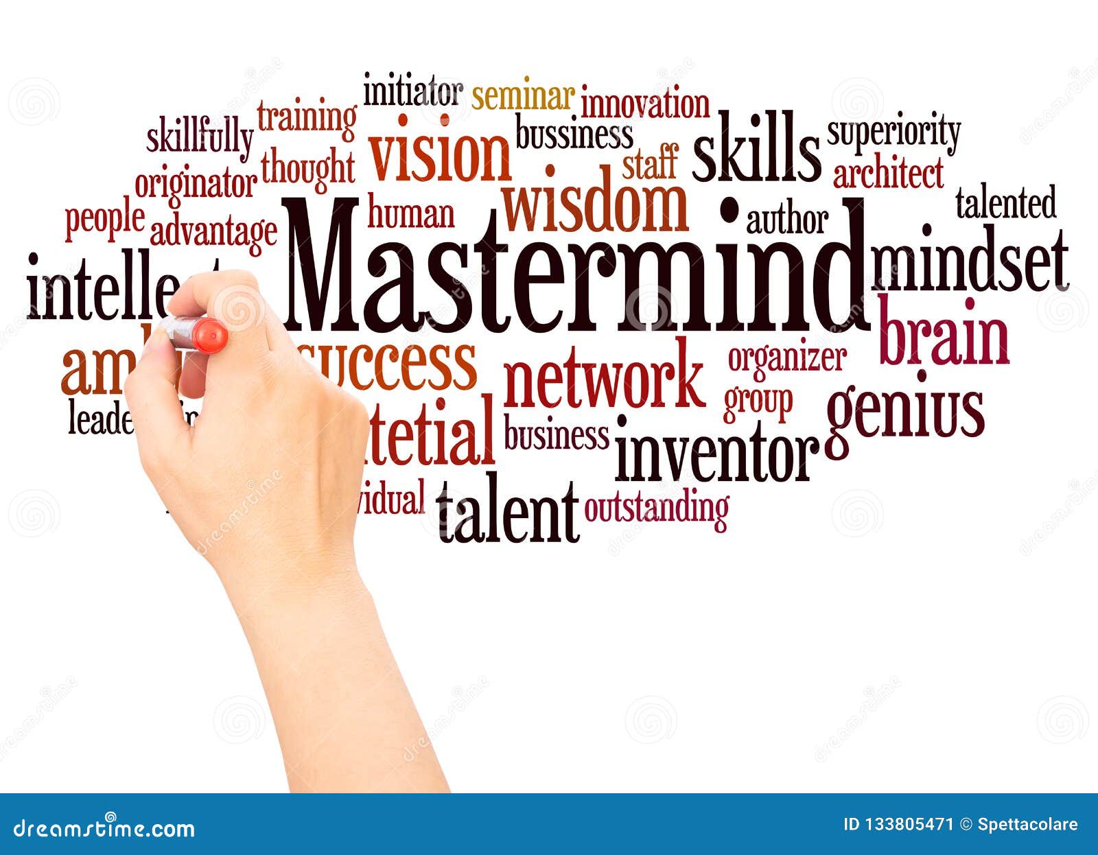 Mastermind Word Cloud Hand Writing Concept Stock Illustration ...