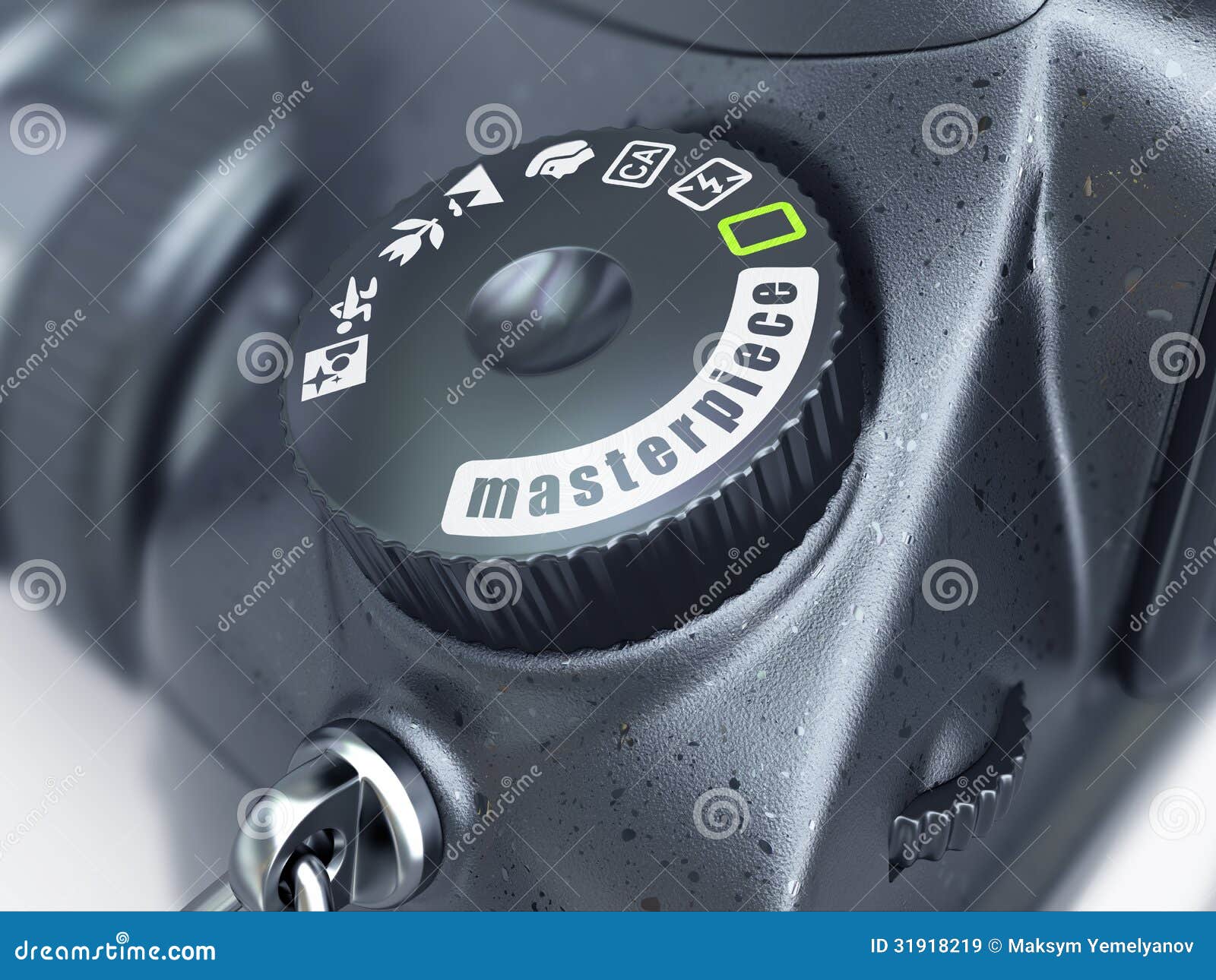 Masterpiece. Close-up of Photo Camera Switch Mode Stock Illustration ...