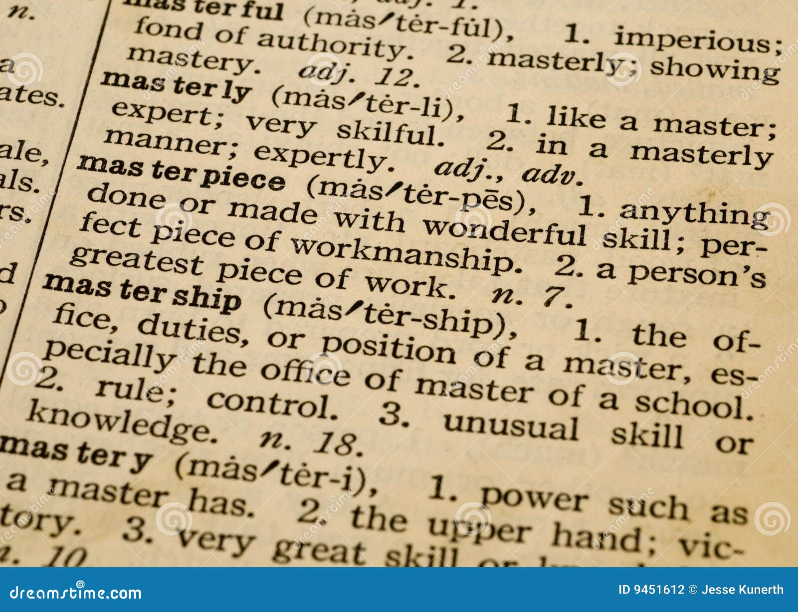 Masterpiece Definition stock photo. Image of words, text - 9451612