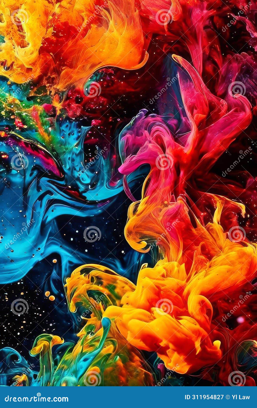 Masterpiece of Swirling Colors on Turbulent Flow Stock Illustration ...
