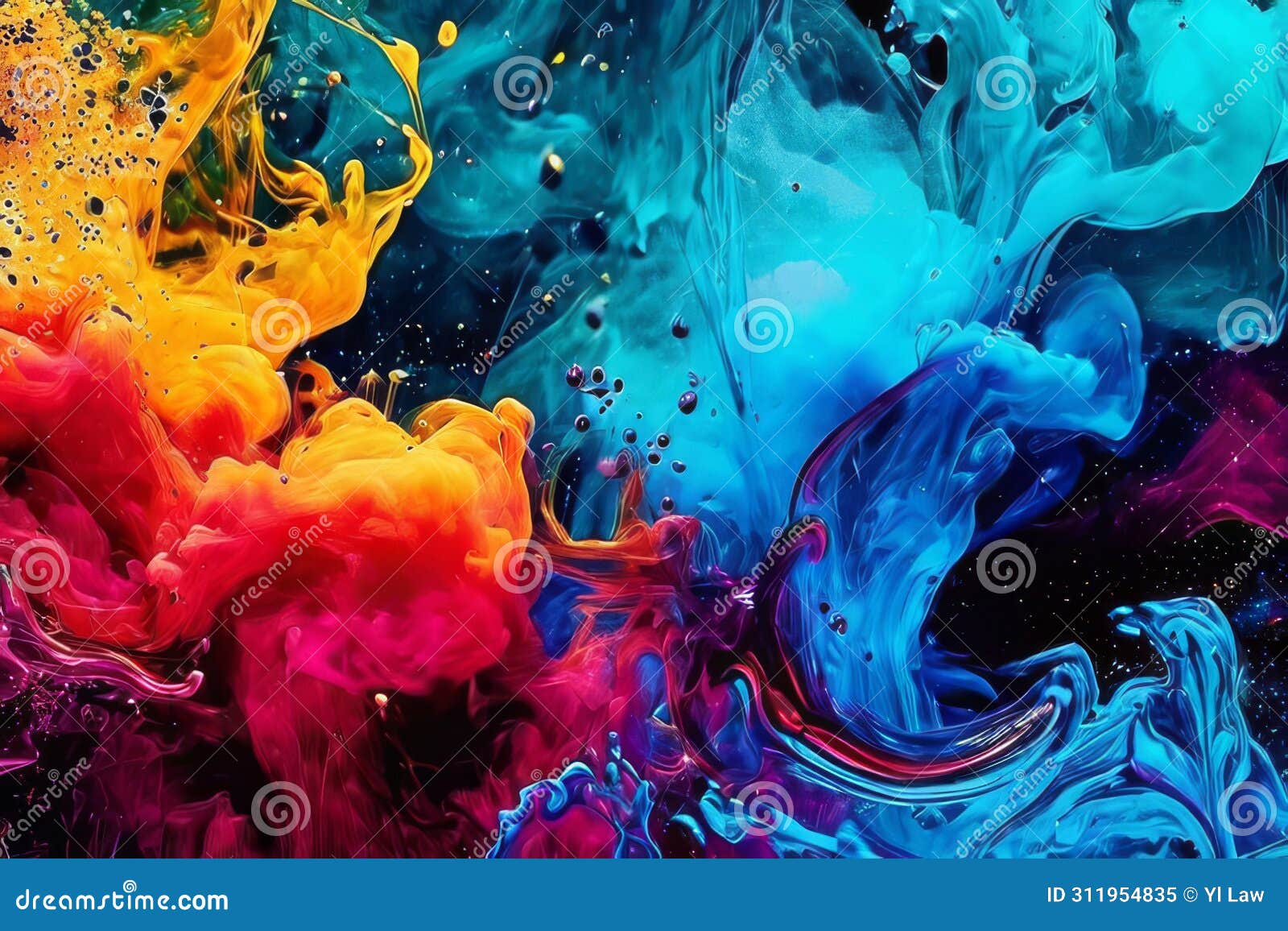 Masterpiece of Swirling Colors on Turbulent Flow Stock Illustration ...
