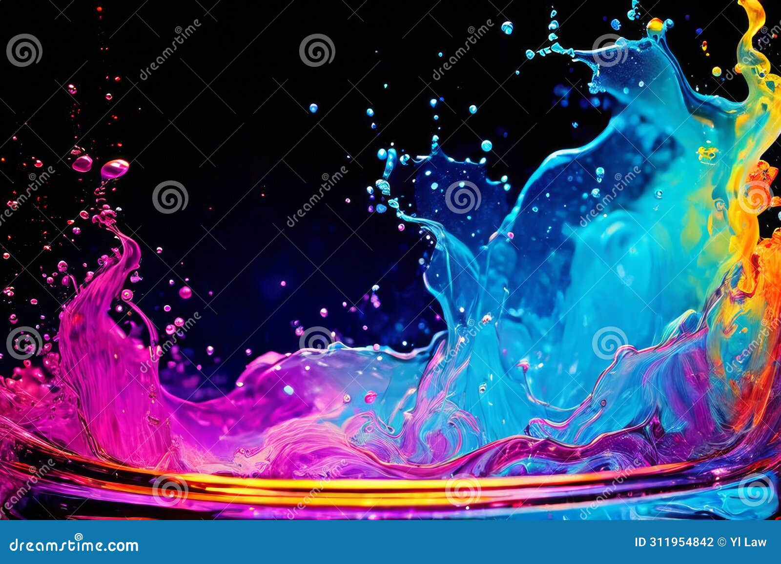 Masterpiece of Swirling Colors on Turbulent Flow Stock Illustration ...