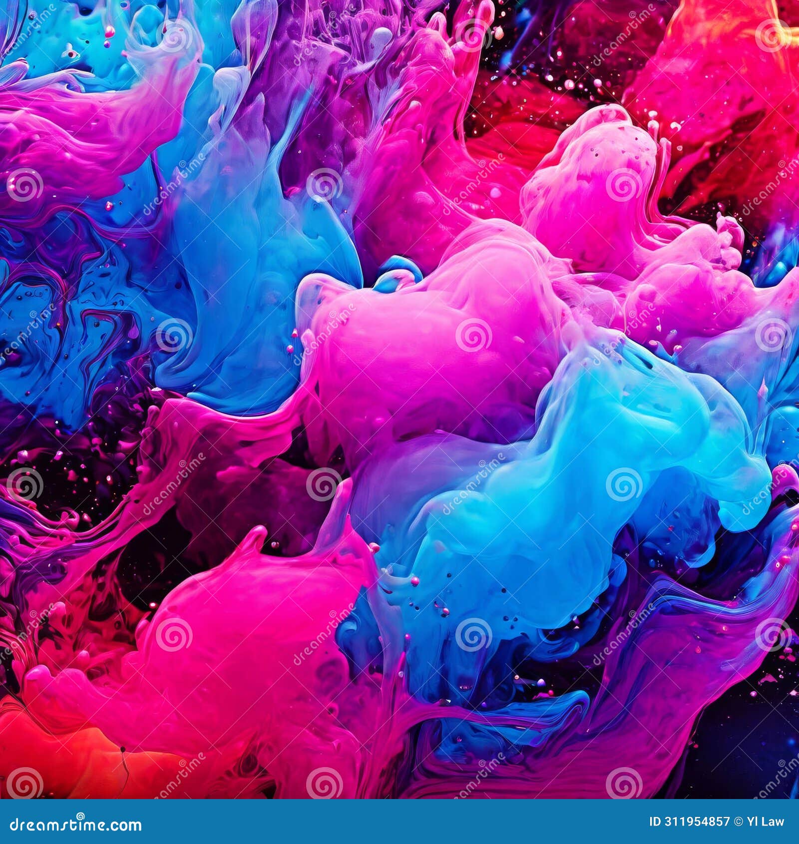 Masterpiece of Swirling Colors on Turbulent Flow Stock Illustration ...